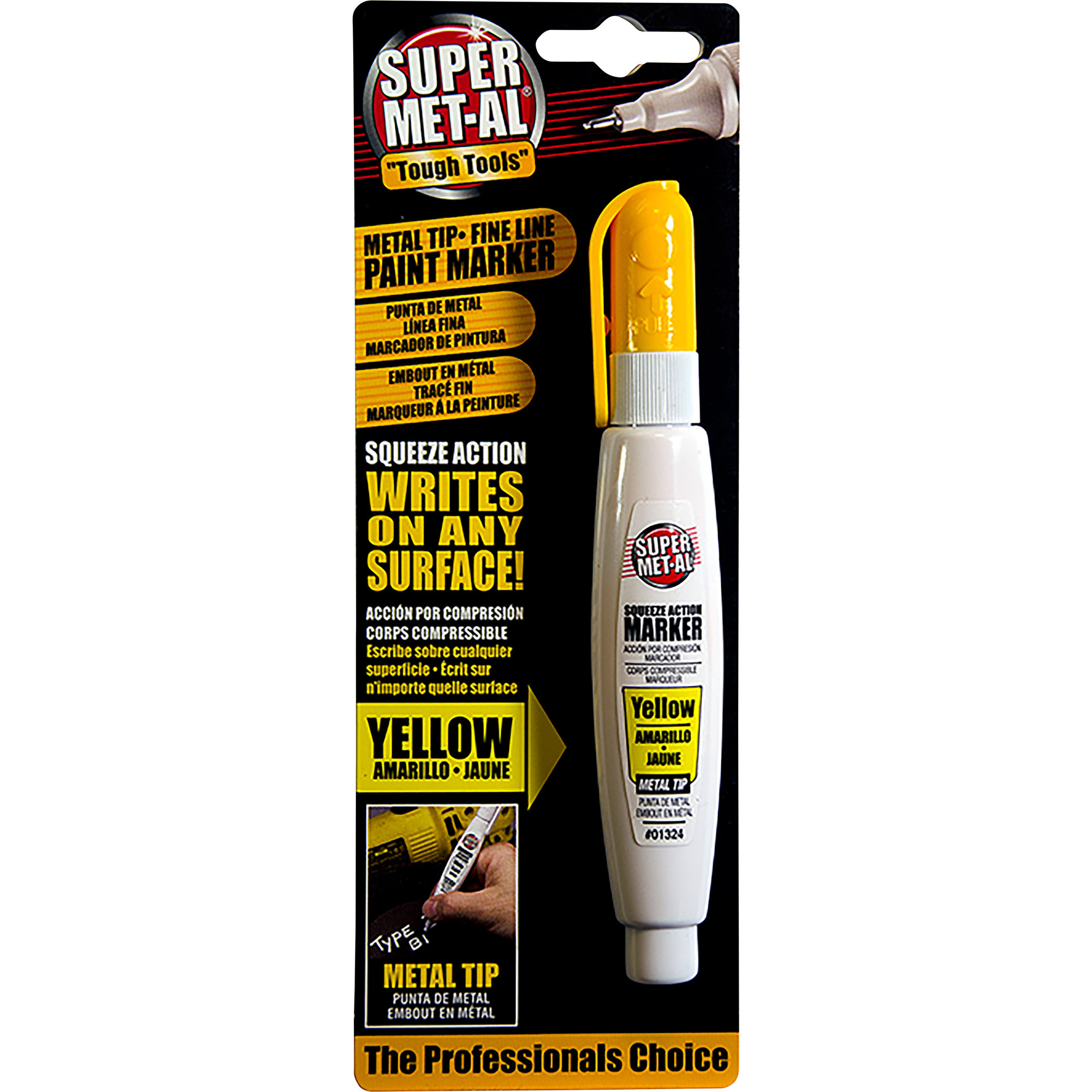 Super Met-Al Squeeze Action Oil-Based Metal Tip Paint Marker, Yellow ...