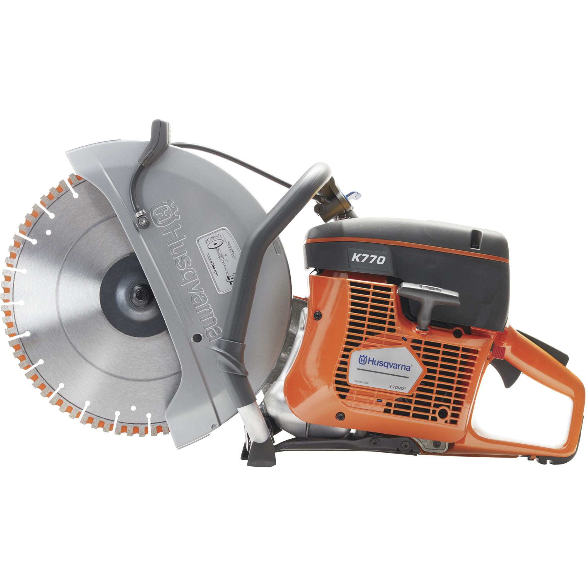 Husqvarna Handheld Power Concrete Cutter, 14in. Blade, 74cc Gas Engine ...