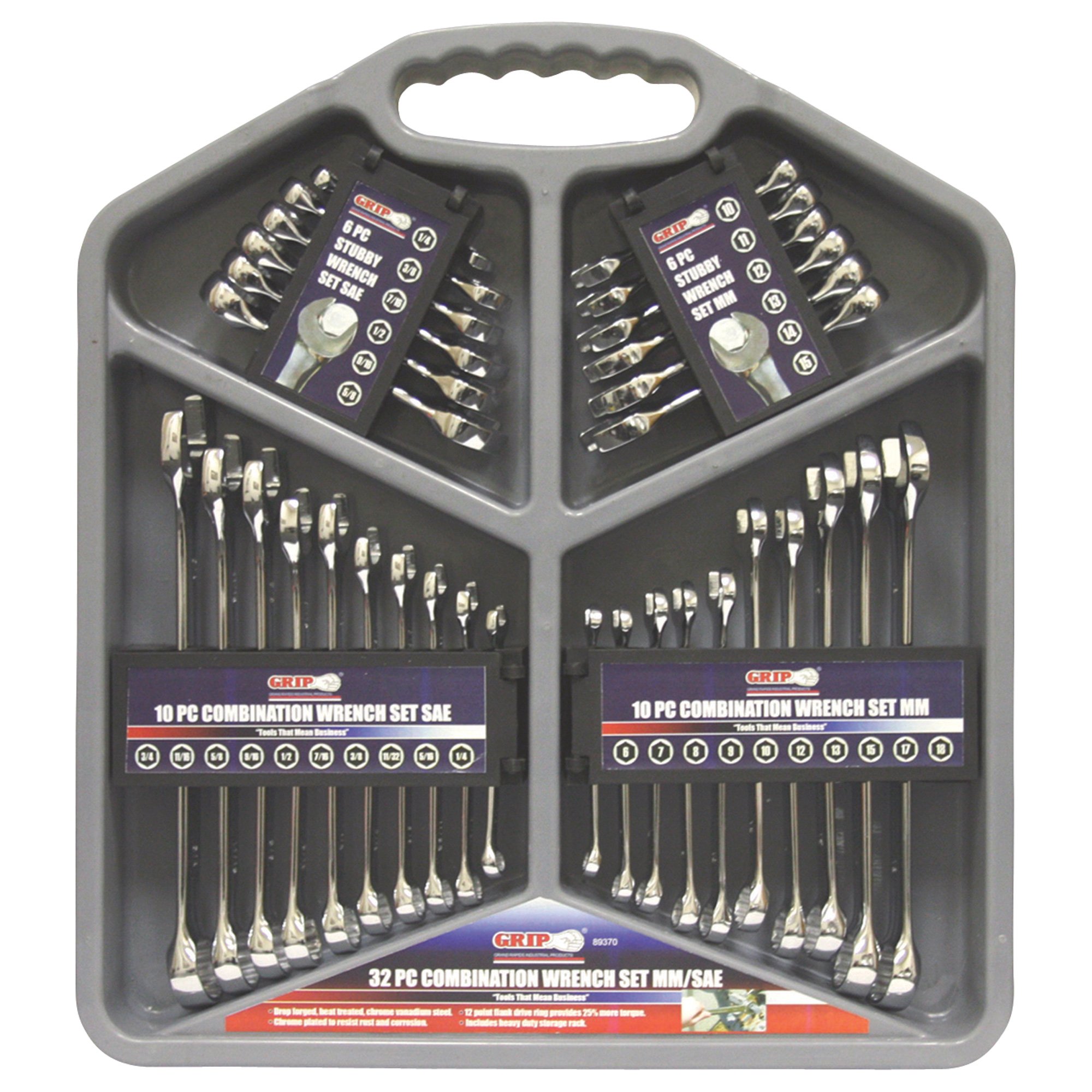 Northern Industrial Combination Wrench Set — 32-Pc., SAE & Metric ...