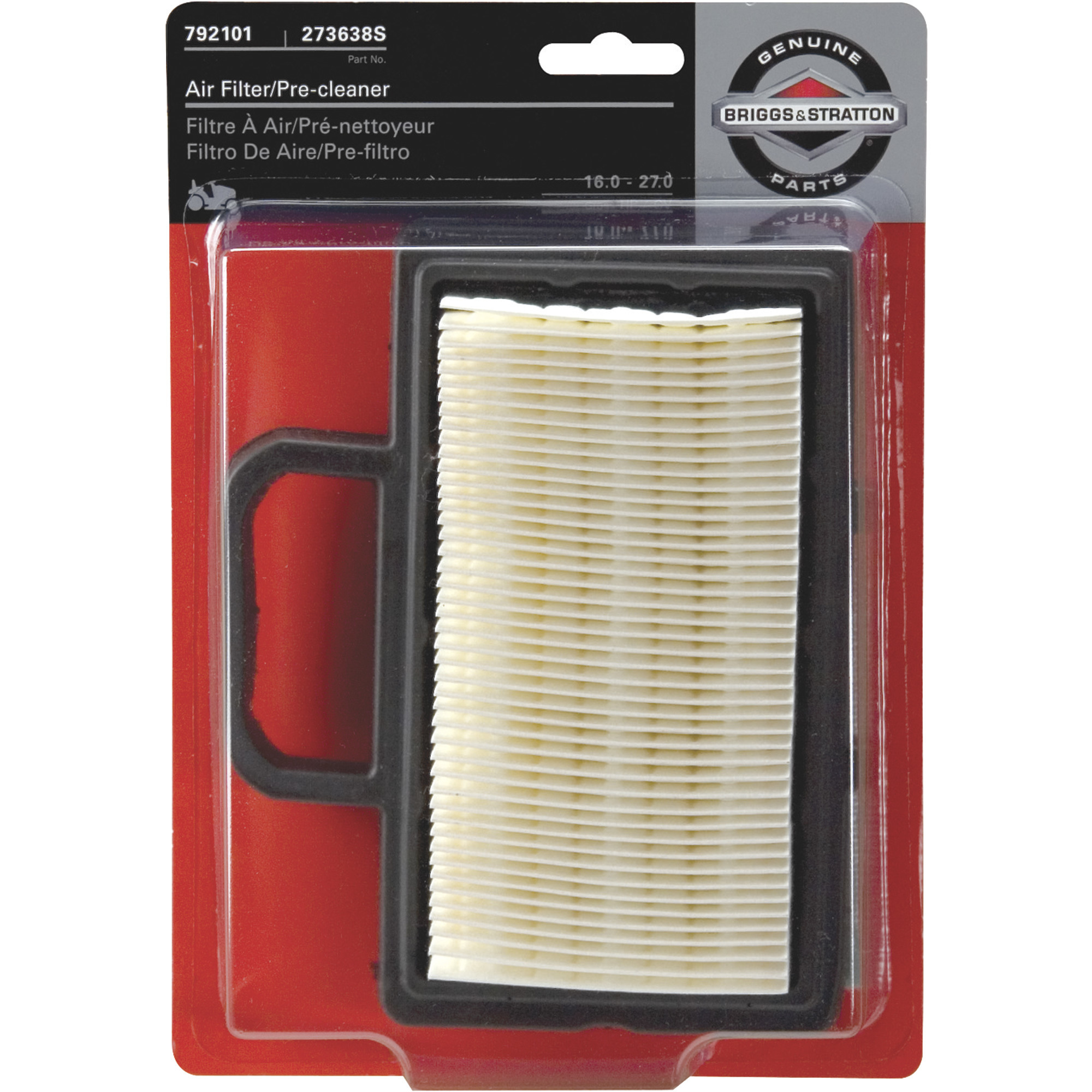 Briggs & Stratton Professional Series Air Filter with Pre-Cleaner— For ...