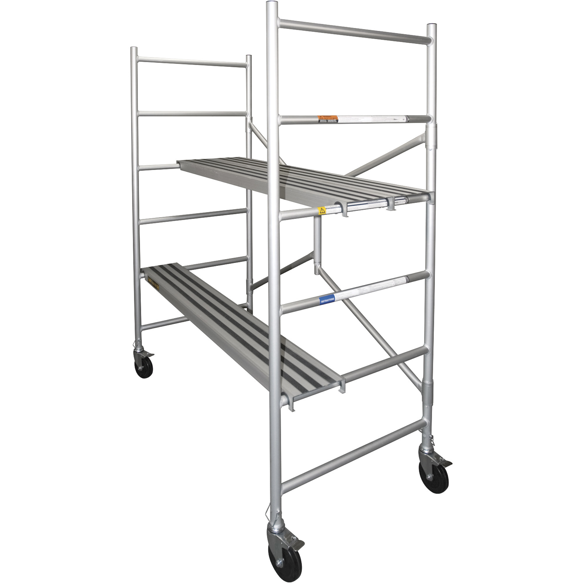 Metaltech Folding Aluminum Scaffold, 600Lb. Capacity, 48 1/4in.H x 42 ...