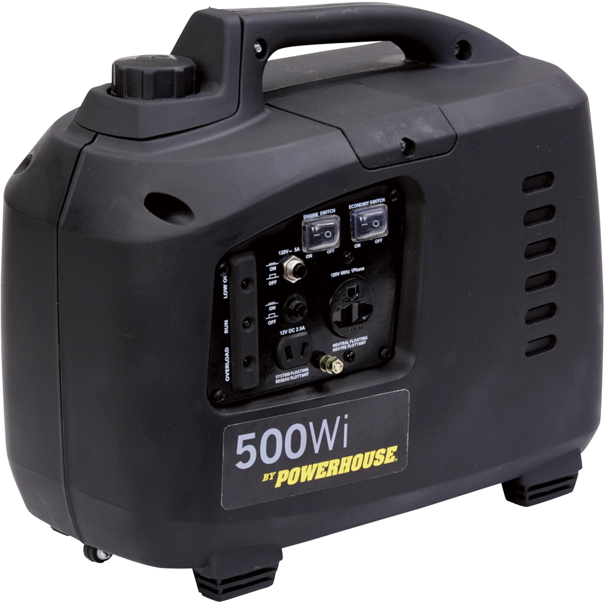 Powerhouse Portable Inverter Generator — 500 Surge Watts, 450 Rated ...