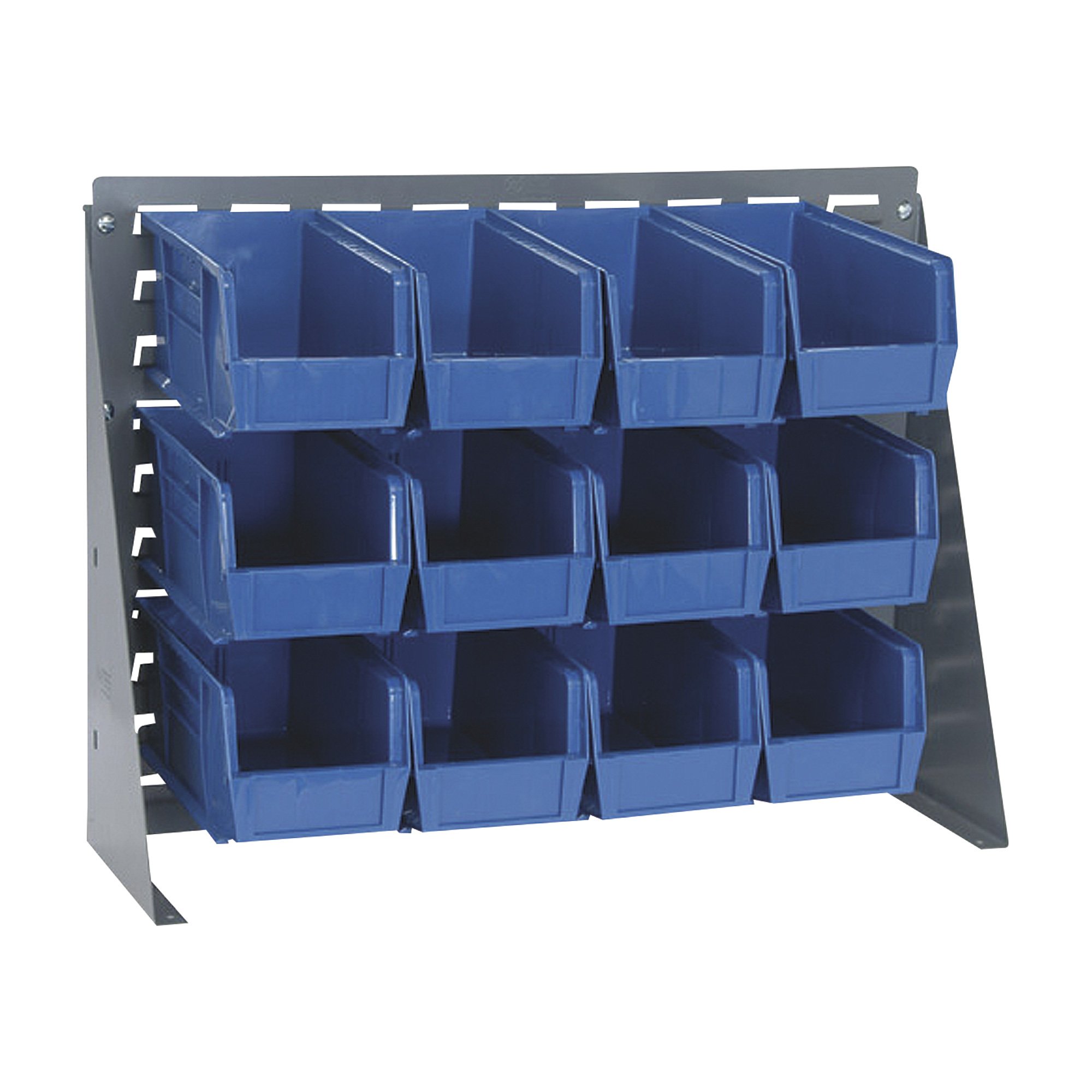Quantum Storage Store-More Sloped Bench Rack Shelving Unit with 15 Bins ...