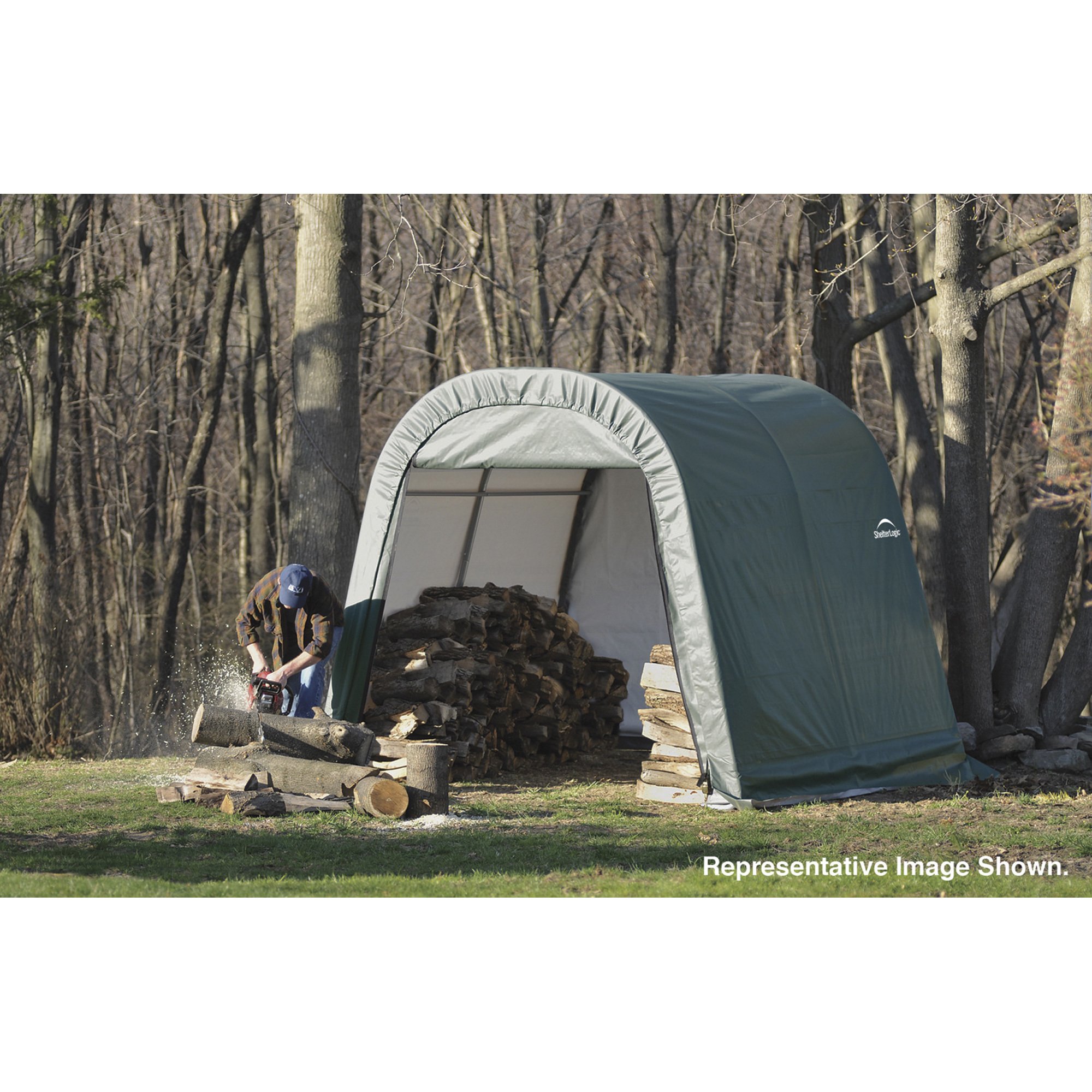 ShelterLogic Round Style Shed/Storage Shelter — 8ft.L x 11ft.W x 10ft.H ...