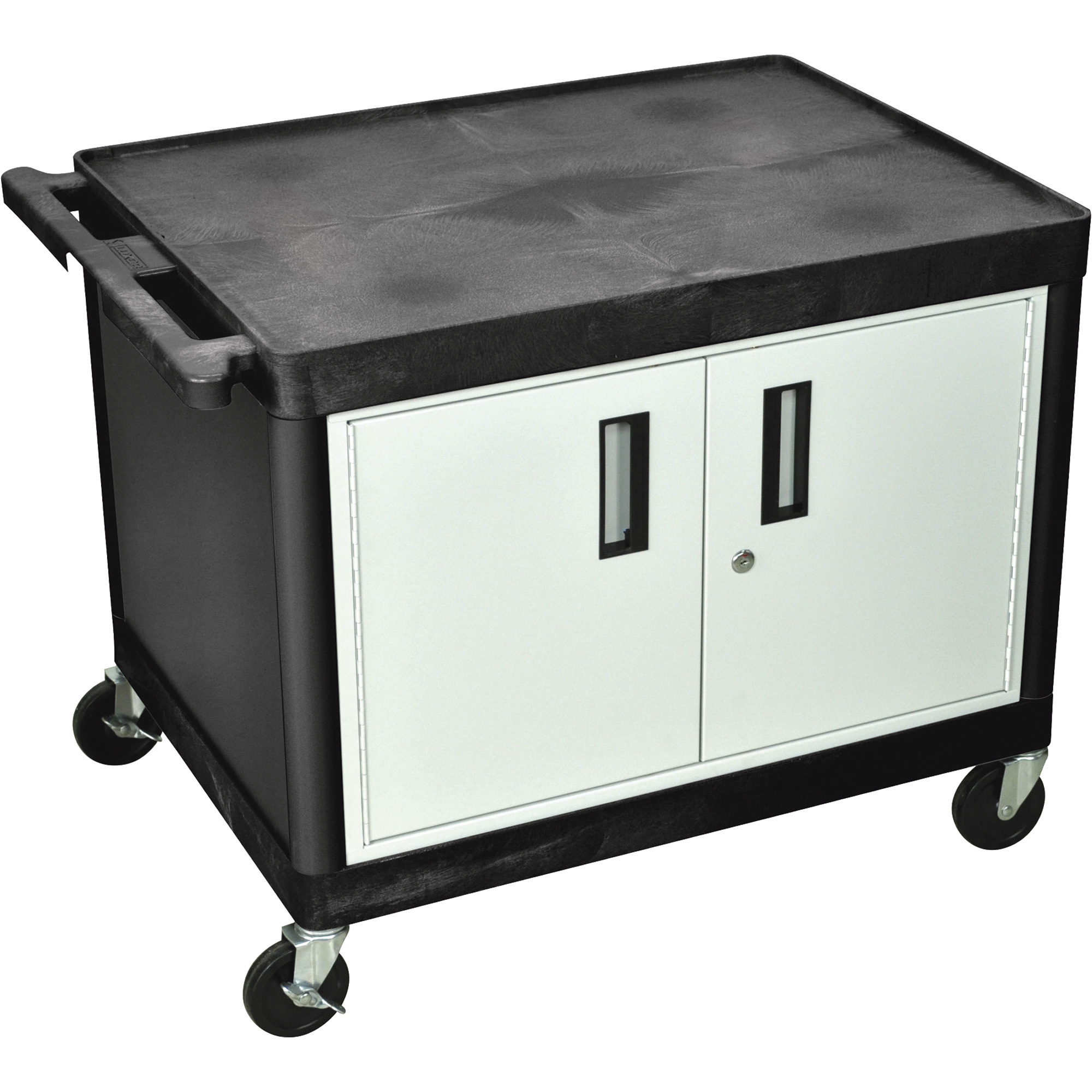 Luxor Utility Cart with Locking Steel Cabinet, 400-Lb. Capacity, 27in.H ...