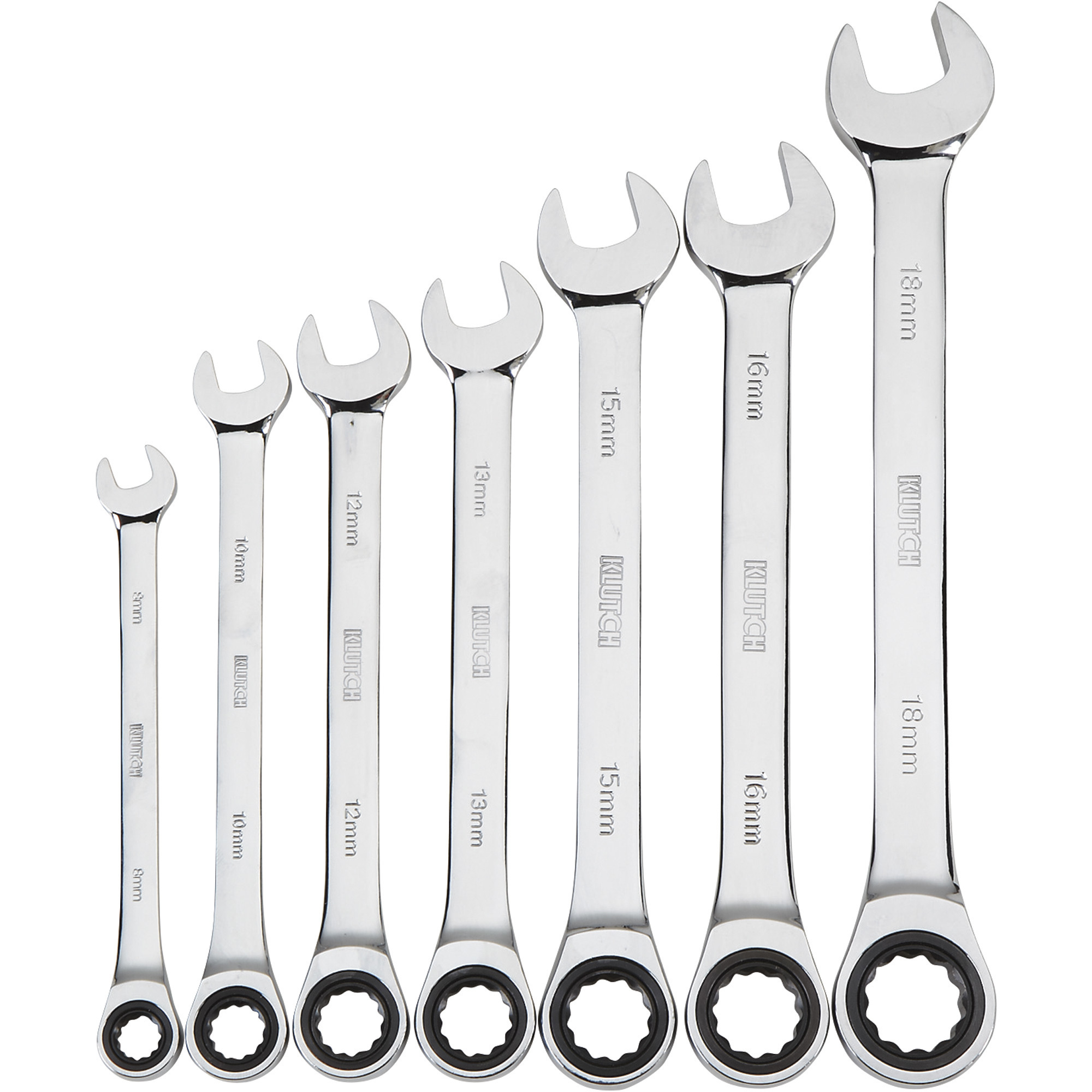 Klutch Ratcheting Wrench Set, 7-Pc., Metric: 8-18mm | Northern Tool