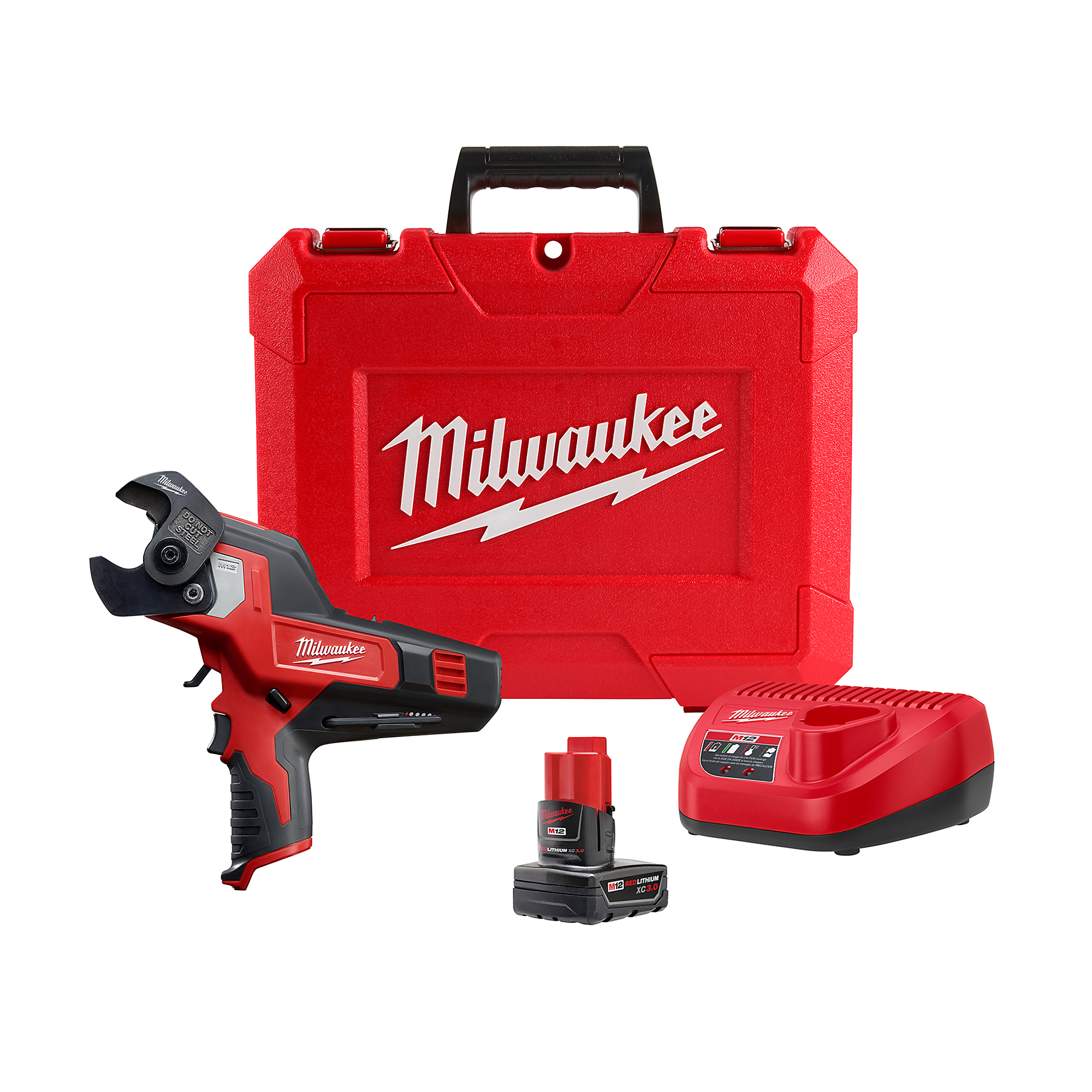 Milwaukee M12 Cordless 600 MCM Cable Cutter Kit, 1 Battery, Model# 2472 ...