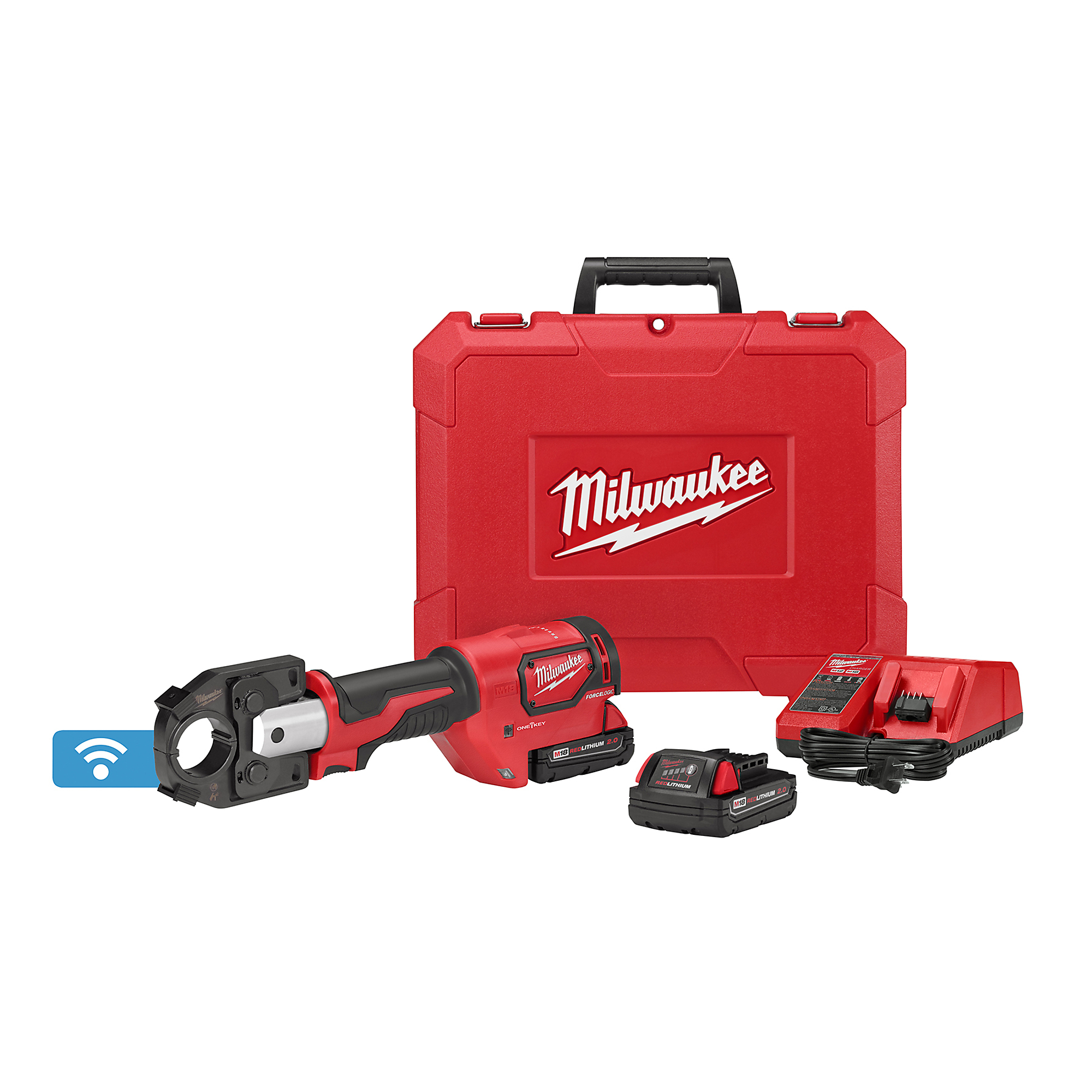 Milwaukee M18 Cordless Force Logic 600 MCM Crimper Kit, 2 Batteries ...