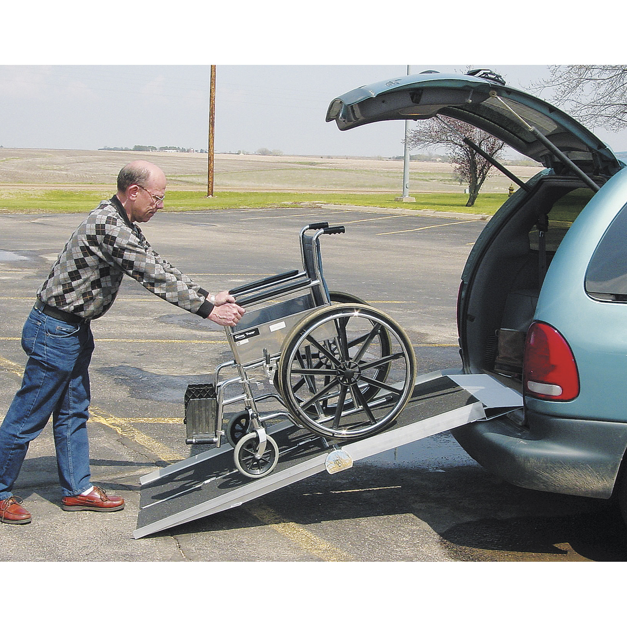 PVI Folding Aluminum Utility Ramp, 800-Lb. Capacity, 8ft.L x 30in.W ...