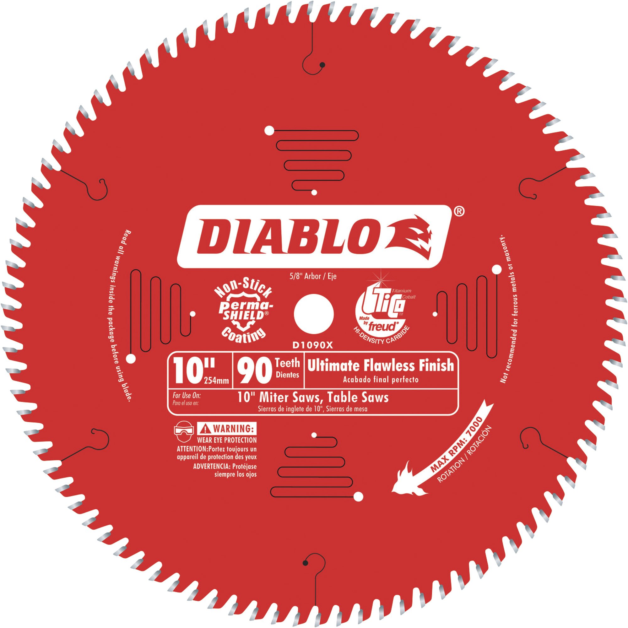 Diablo Ultra Finish 7-1/4in. Wood Cutting Circular Saw Blade — 60T ...