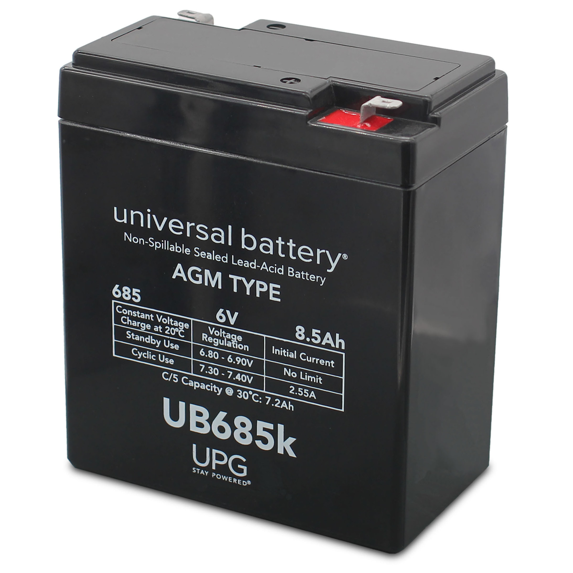 UPG Universal Sealed Lead-Acid Battery, AGM-type, 12V, 12 Amps, Model ...