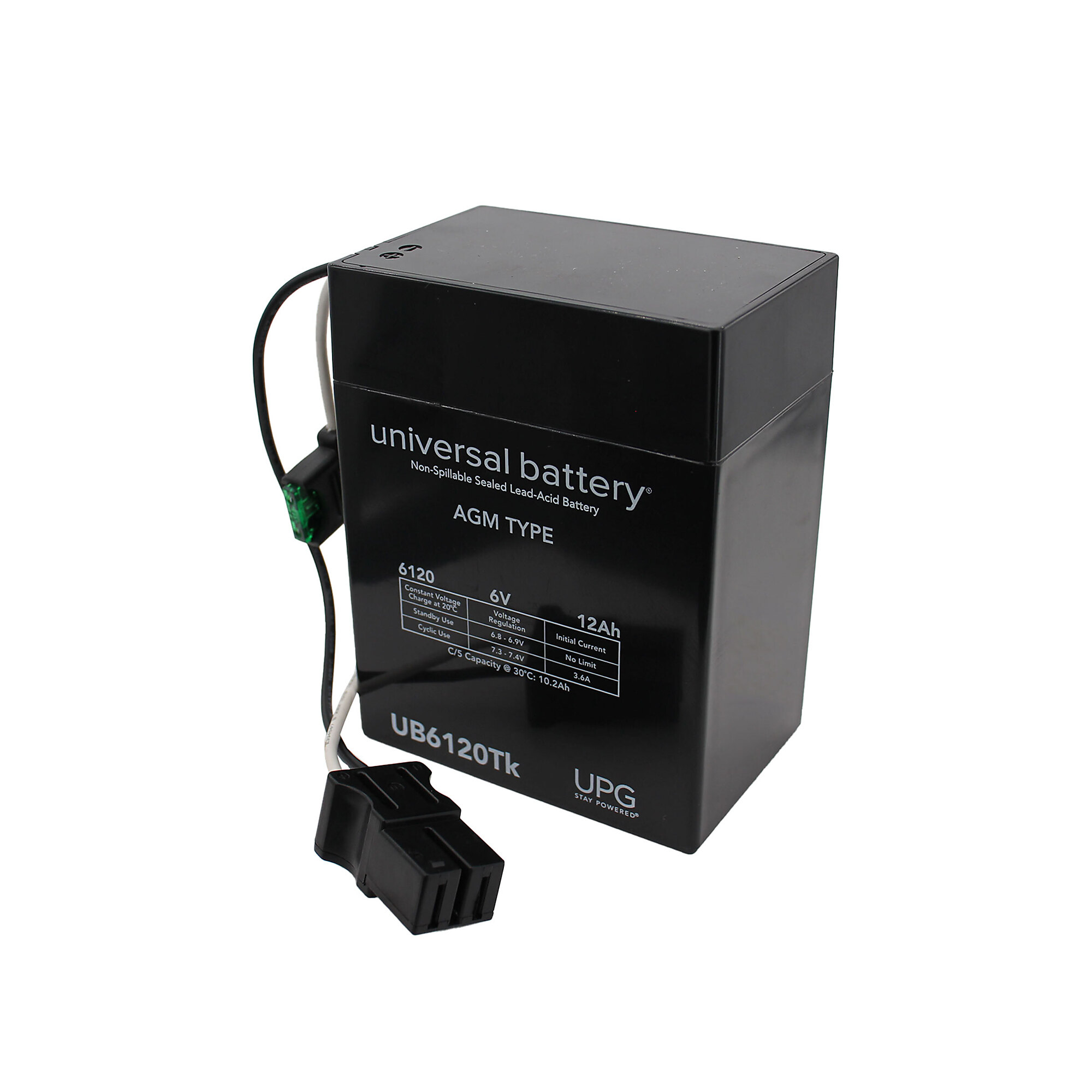 UPG Universal Sealed Lead-Acid Battery, AGM-type, 12V, 12 Amps, Model ...
