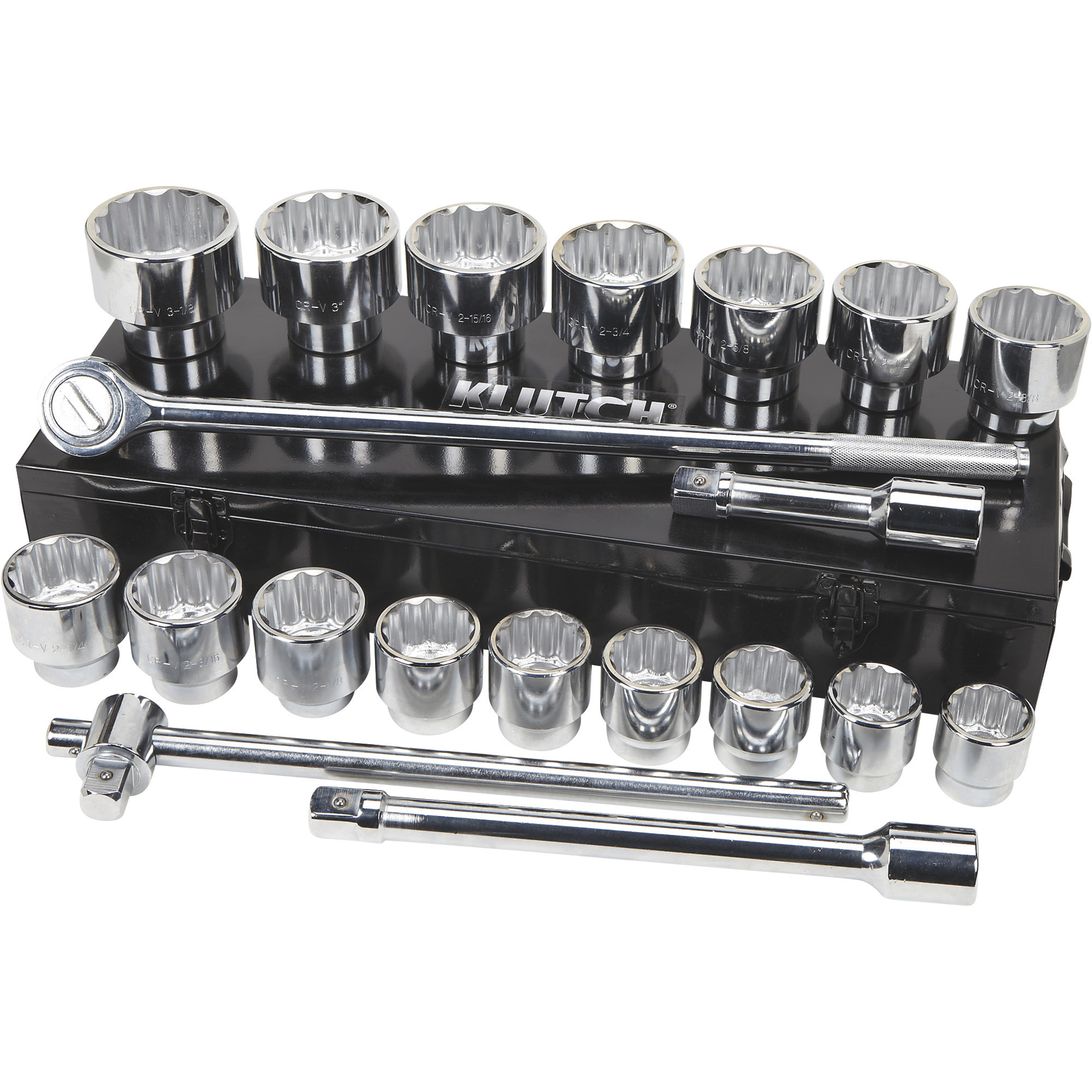 Klutch Jumbo 1in.-Drive Socket Set, 21-Pc., SAE | Northern Tool