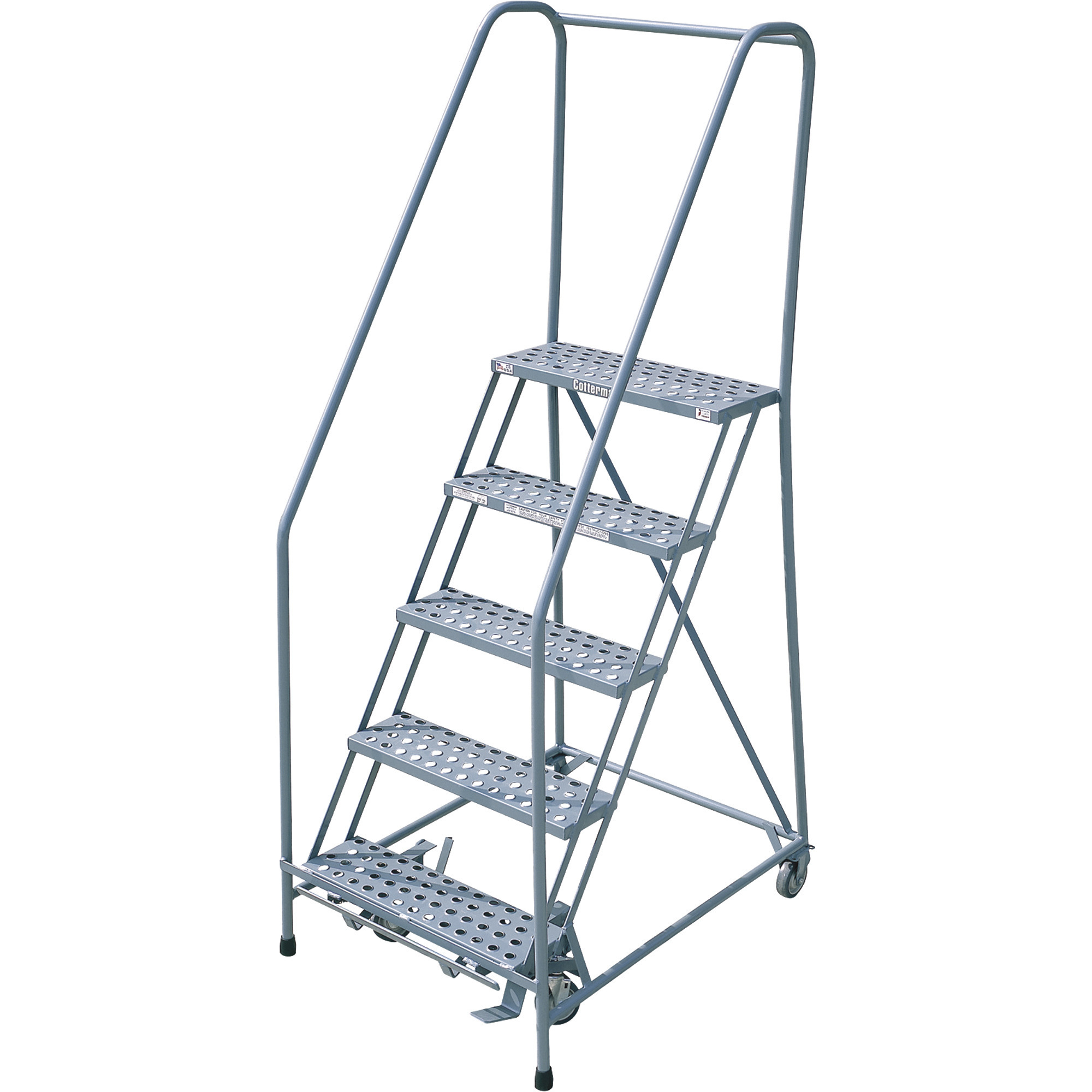 Cotterman Rolling Steel Ladder, 450-Lb. Capacity, 5-Step Ladder, 50in.H ...