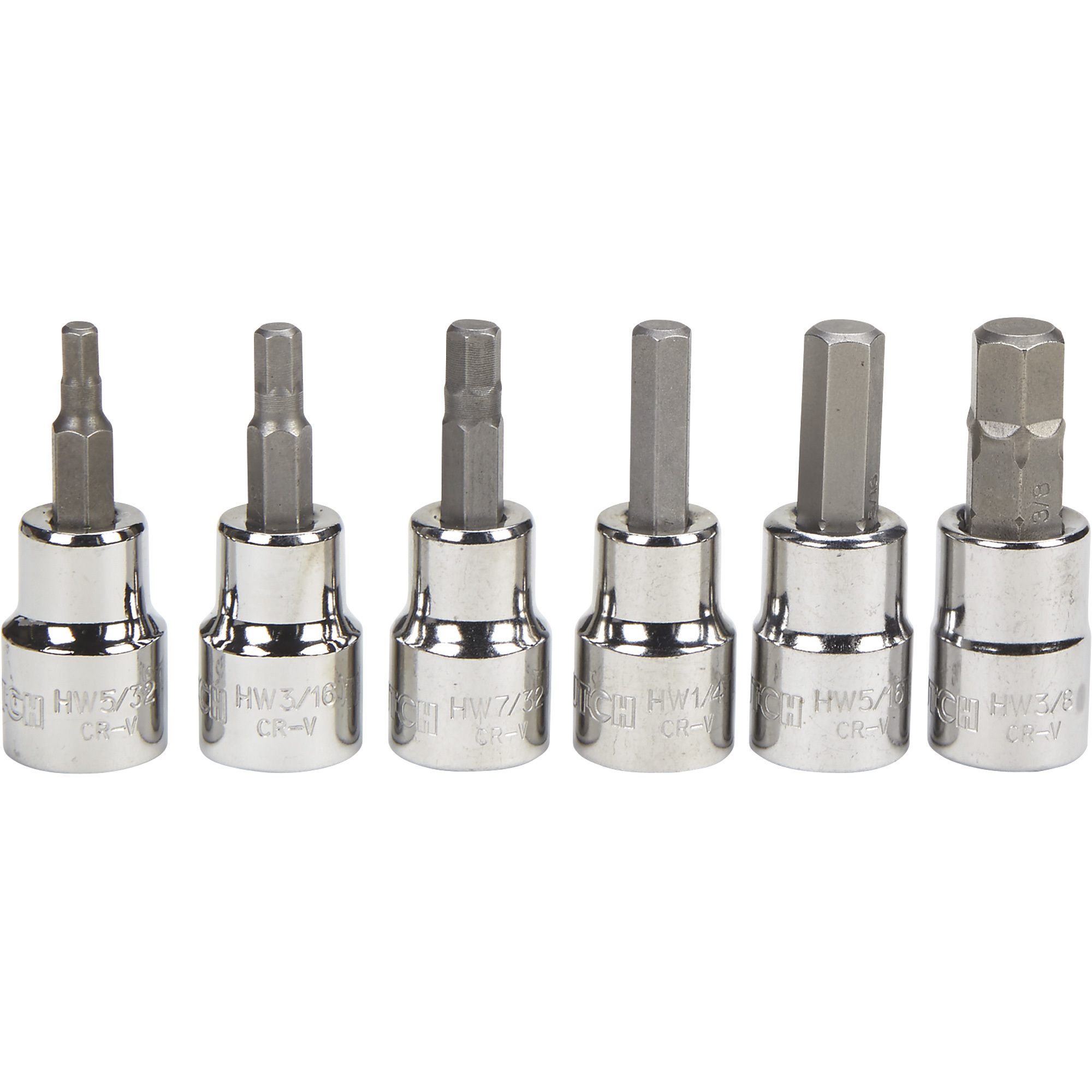 Klutch Hex Bit Socket Set, 6-Pc., 3/8in.-Drive, SAE | Northern Tool