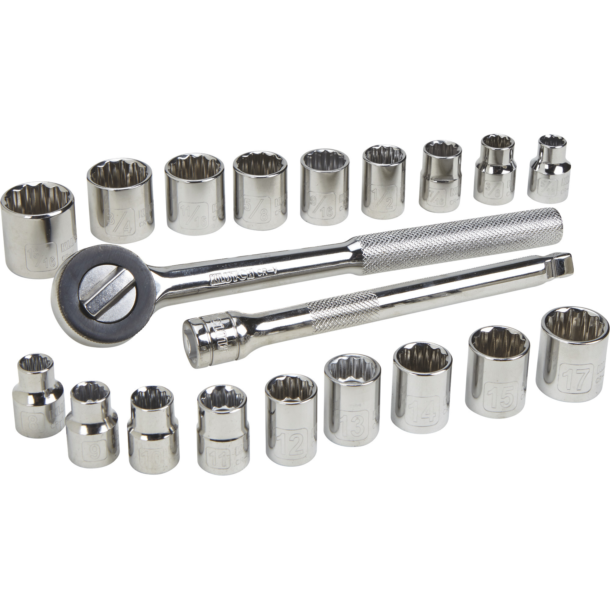 Klutch 7-Pc. Universal Joint SAE Socket Set, 3/8in. Drive | Northern Tool