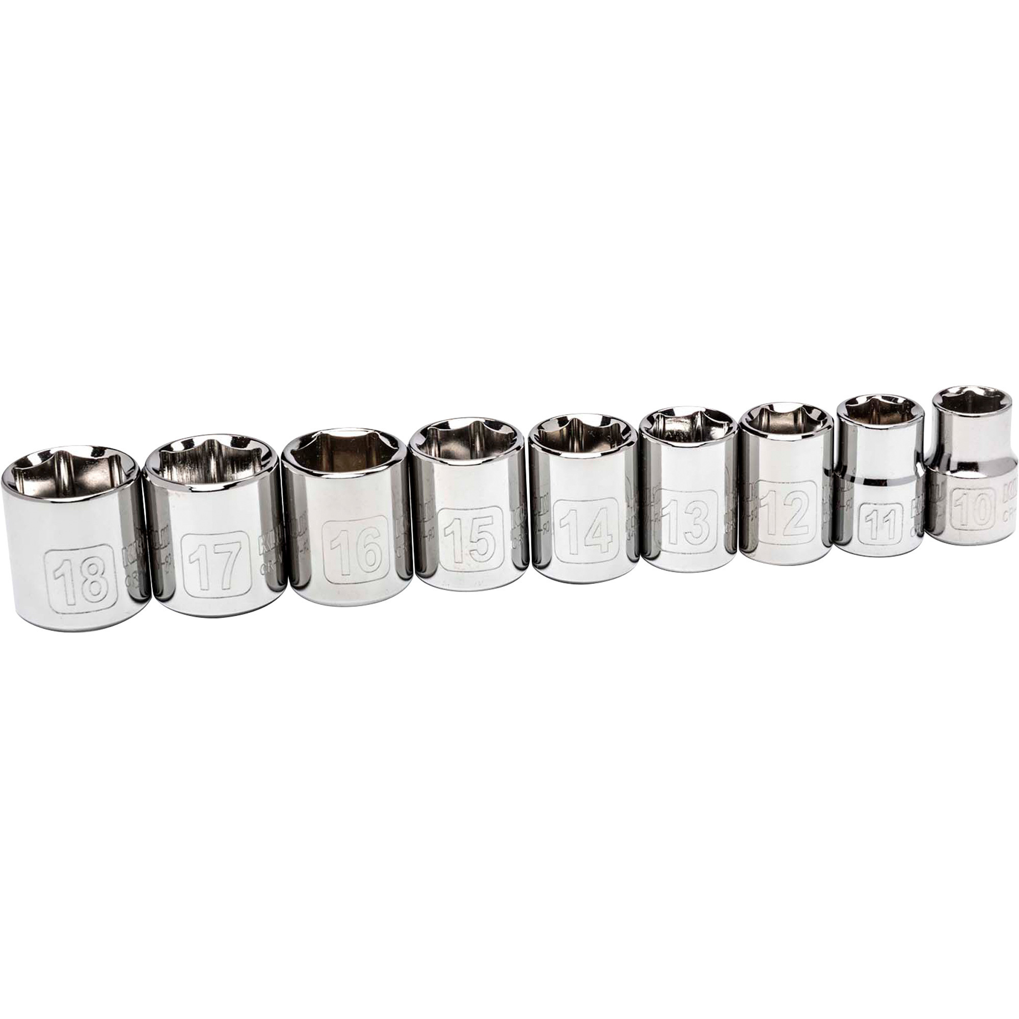 Klutch 9-Pc. Metric Socket Set, 3/8in. Drive, 6-Point | Northern Tool