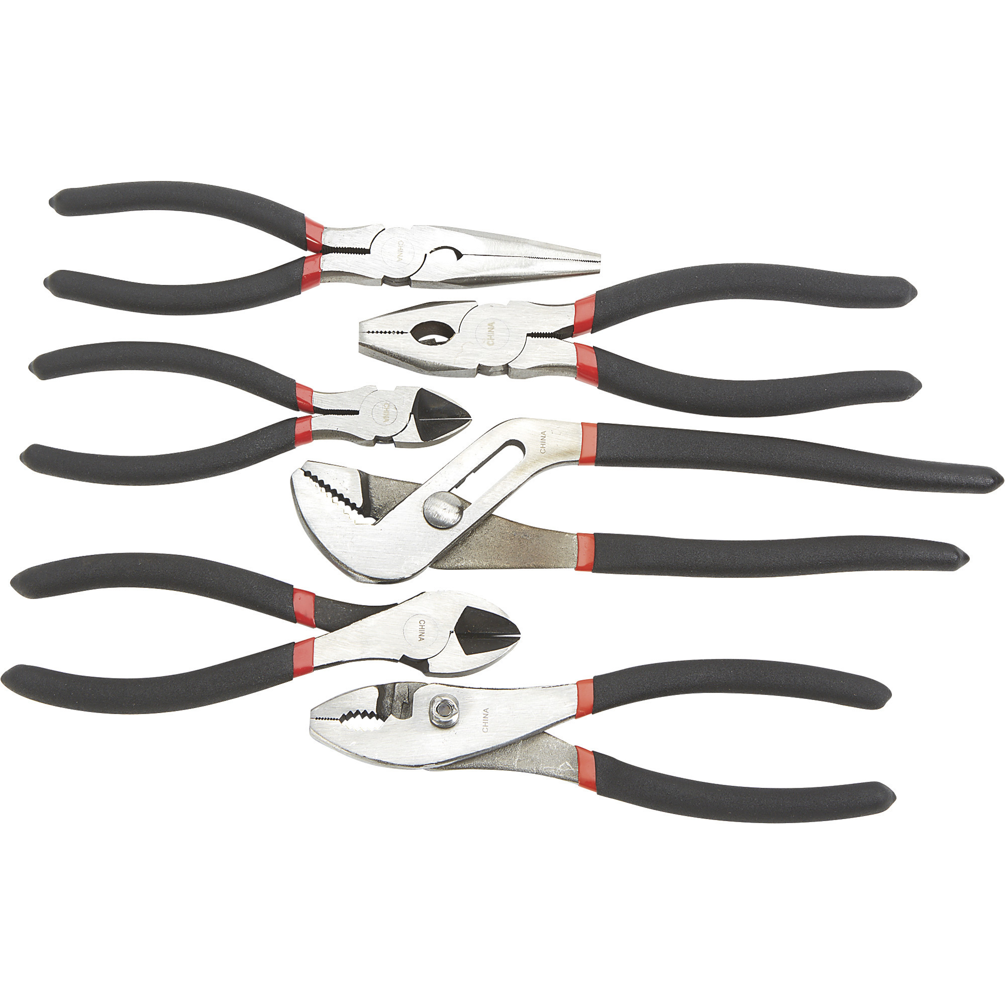 Ironton Combination Pliers Set, 6-Pc., 6in./7in. Diagonal Cutters, Slip ...