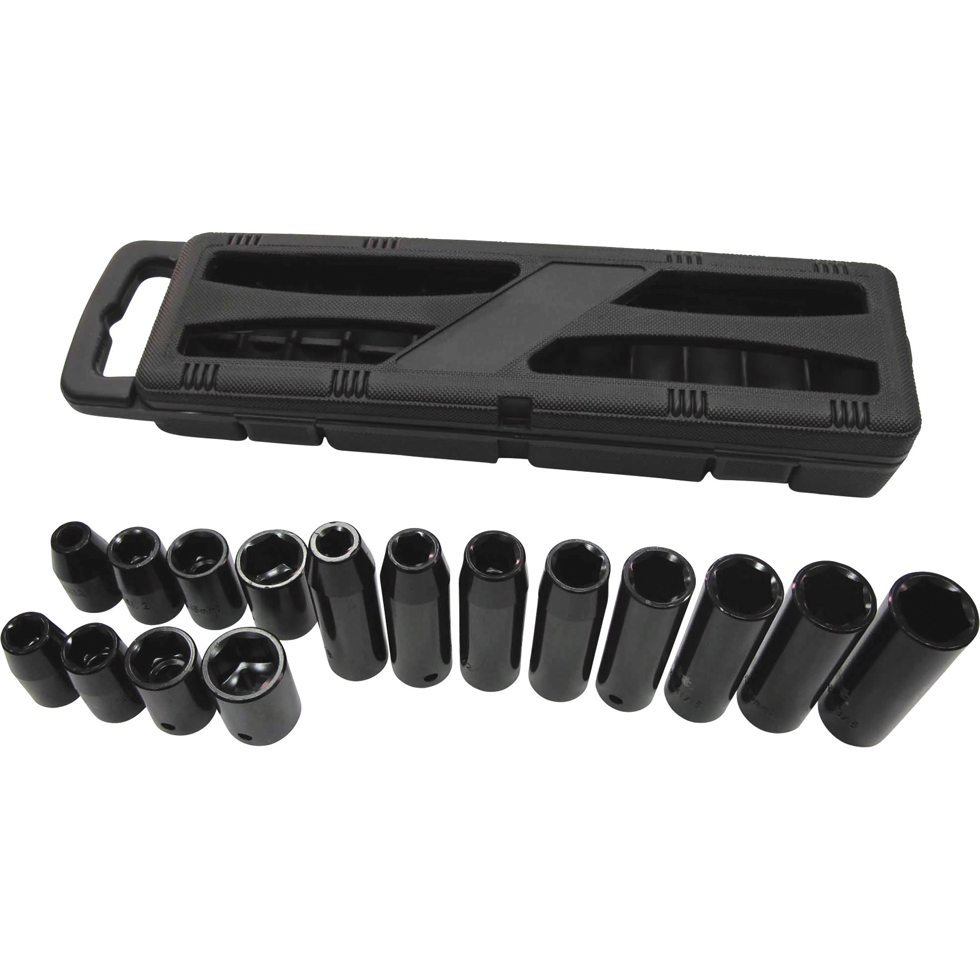 Ironton Standard & Deep Impact Socket Set, 16-Pc., 1/2in. Drive, SAE ...