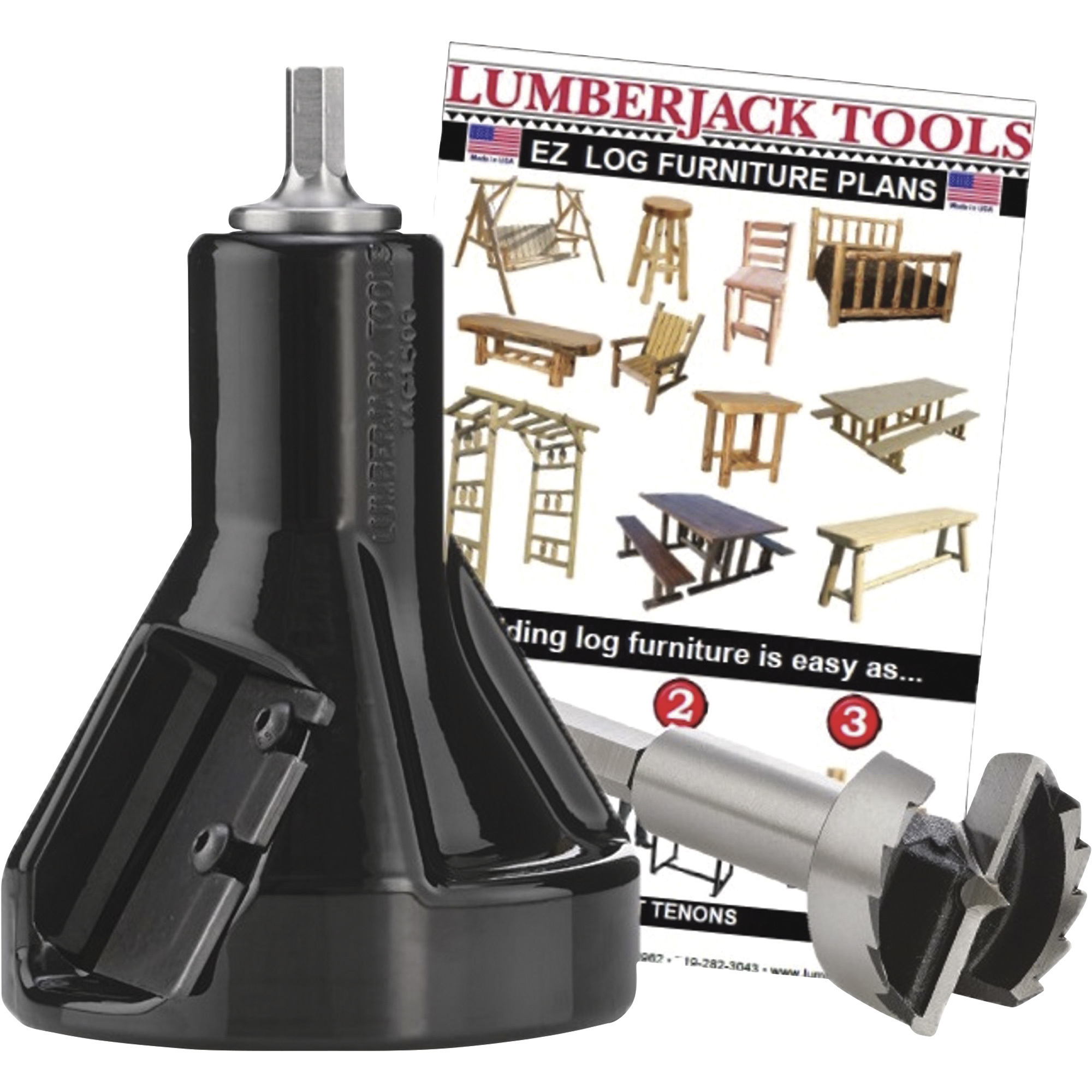 Lumberjack Tools Log Furniture Tenon Cutter Tool Kit — Pro Series 2-Pc ...