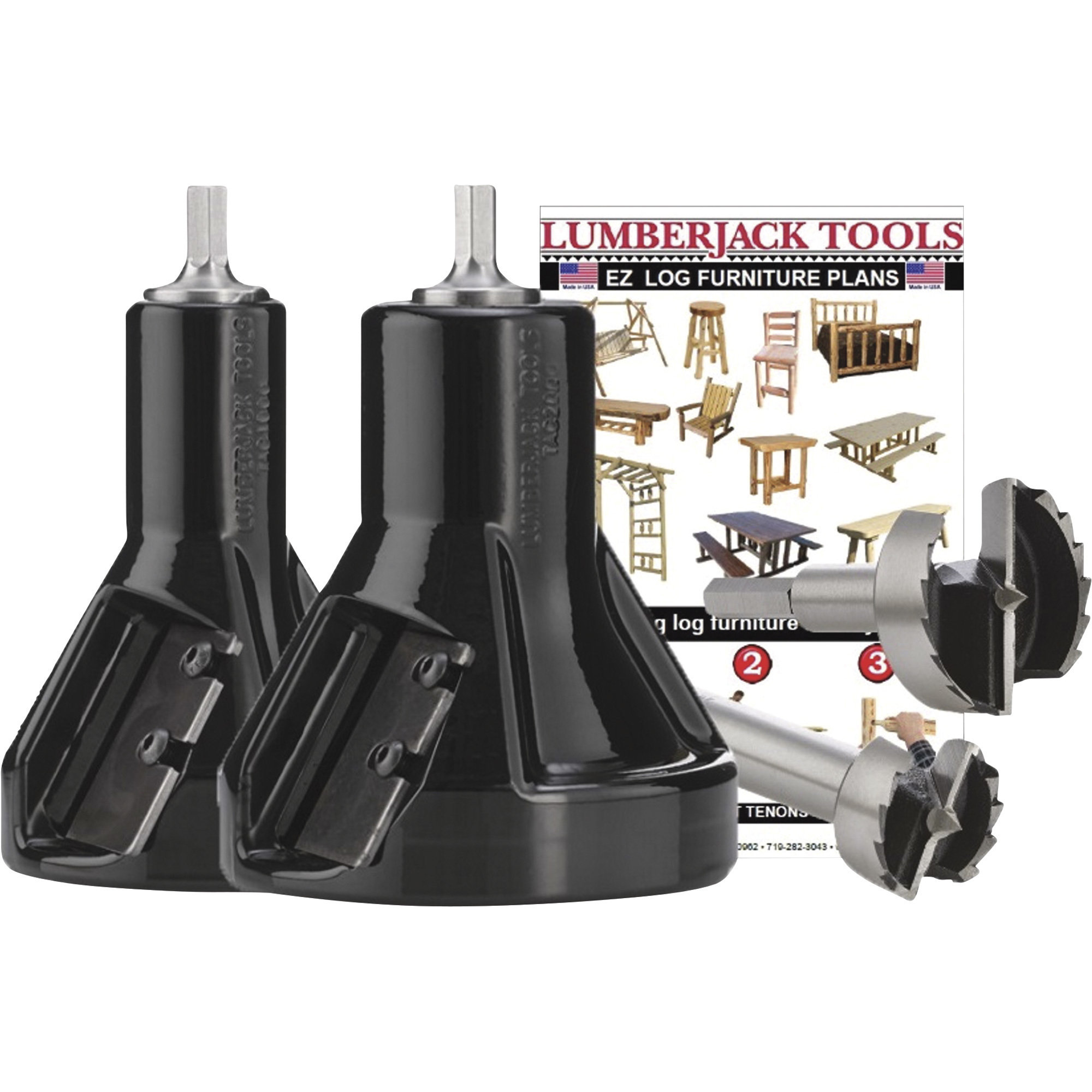 Lumberjack Tools Log Furniture Tenon Cutter Tool Kit — Pro Series 2-Pc ...
