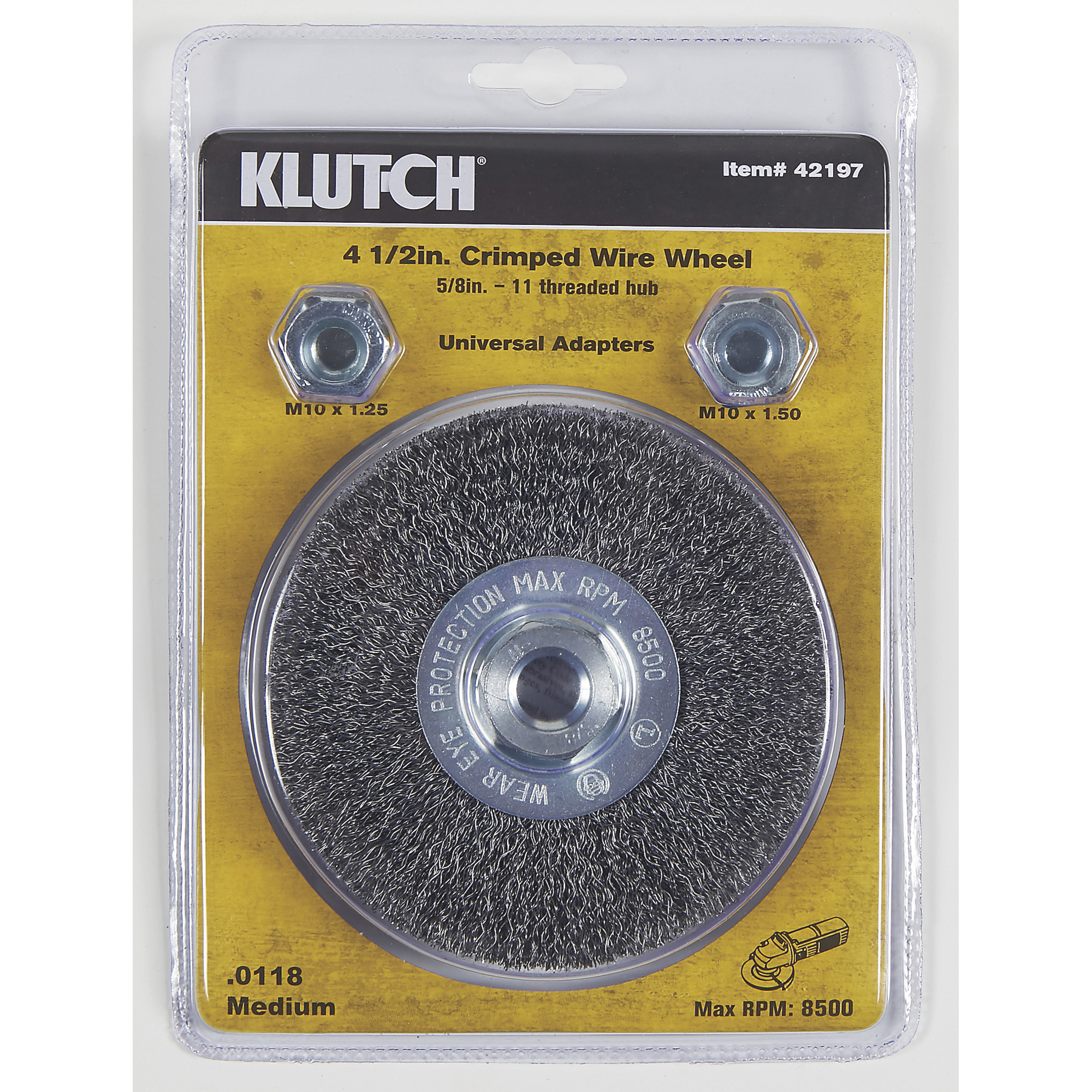 Klutch 8in. Coarse Crimped Wire Wheel | Northern Tool