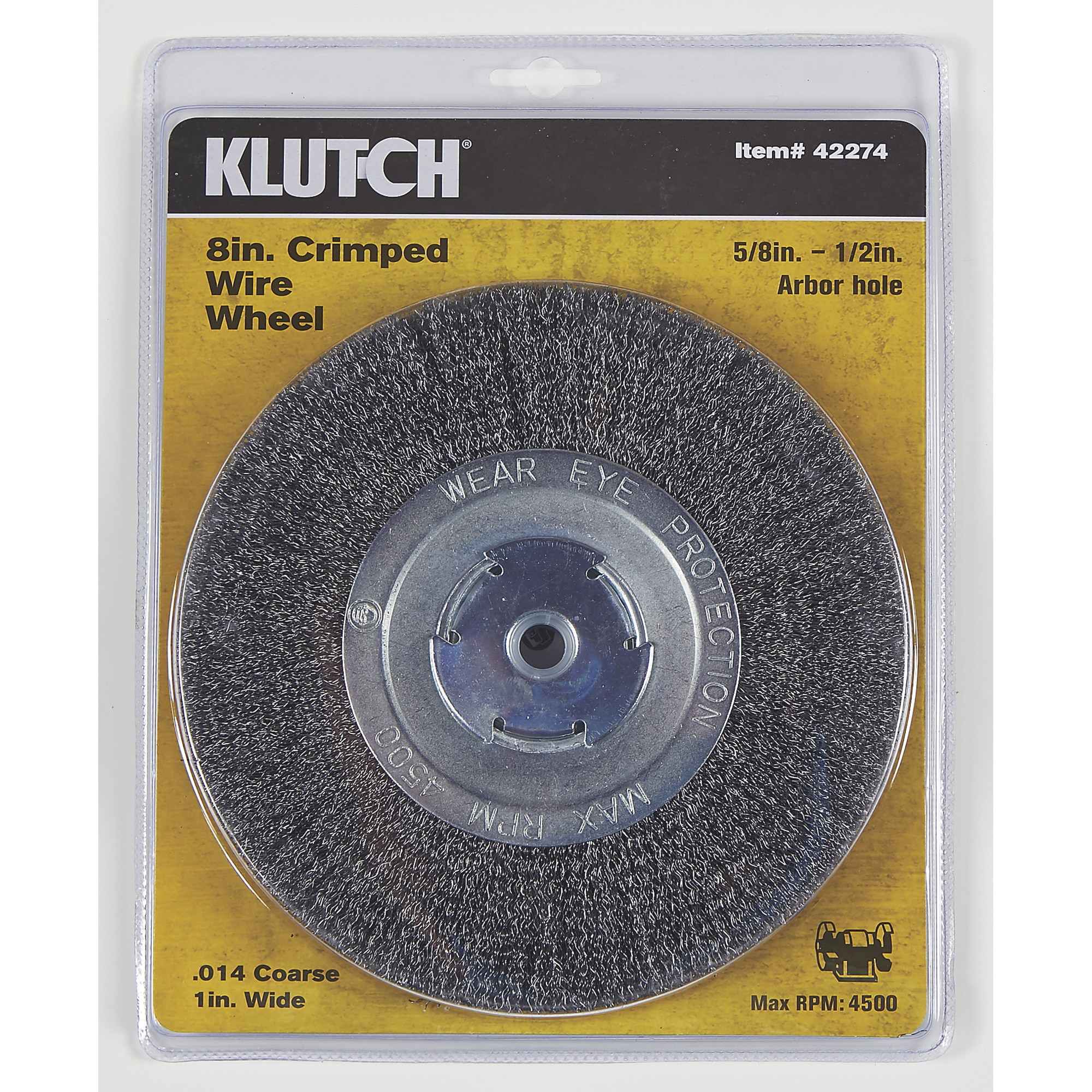 Klutch 8in. Coarse Crimped Wire Wheel | Northern Tool
