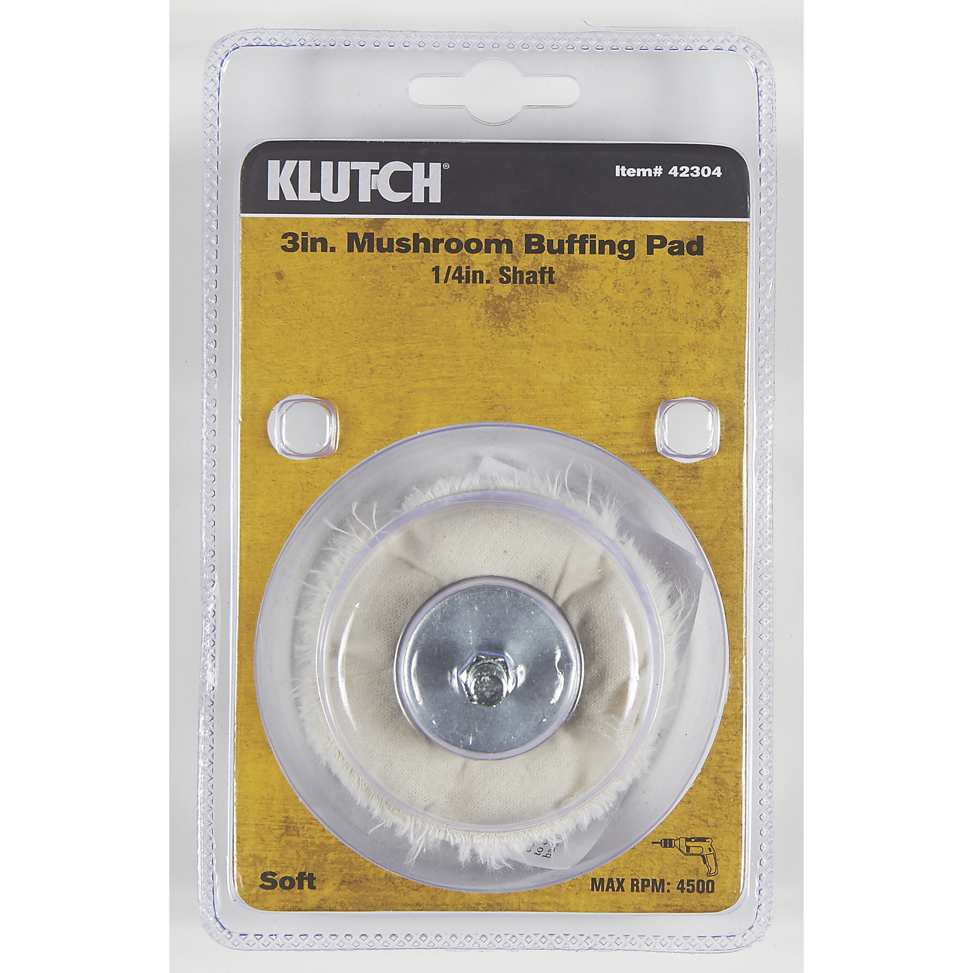 Klutch 3in. Mushroom Soft Polishing Pad, For Use with Power Drill with ...