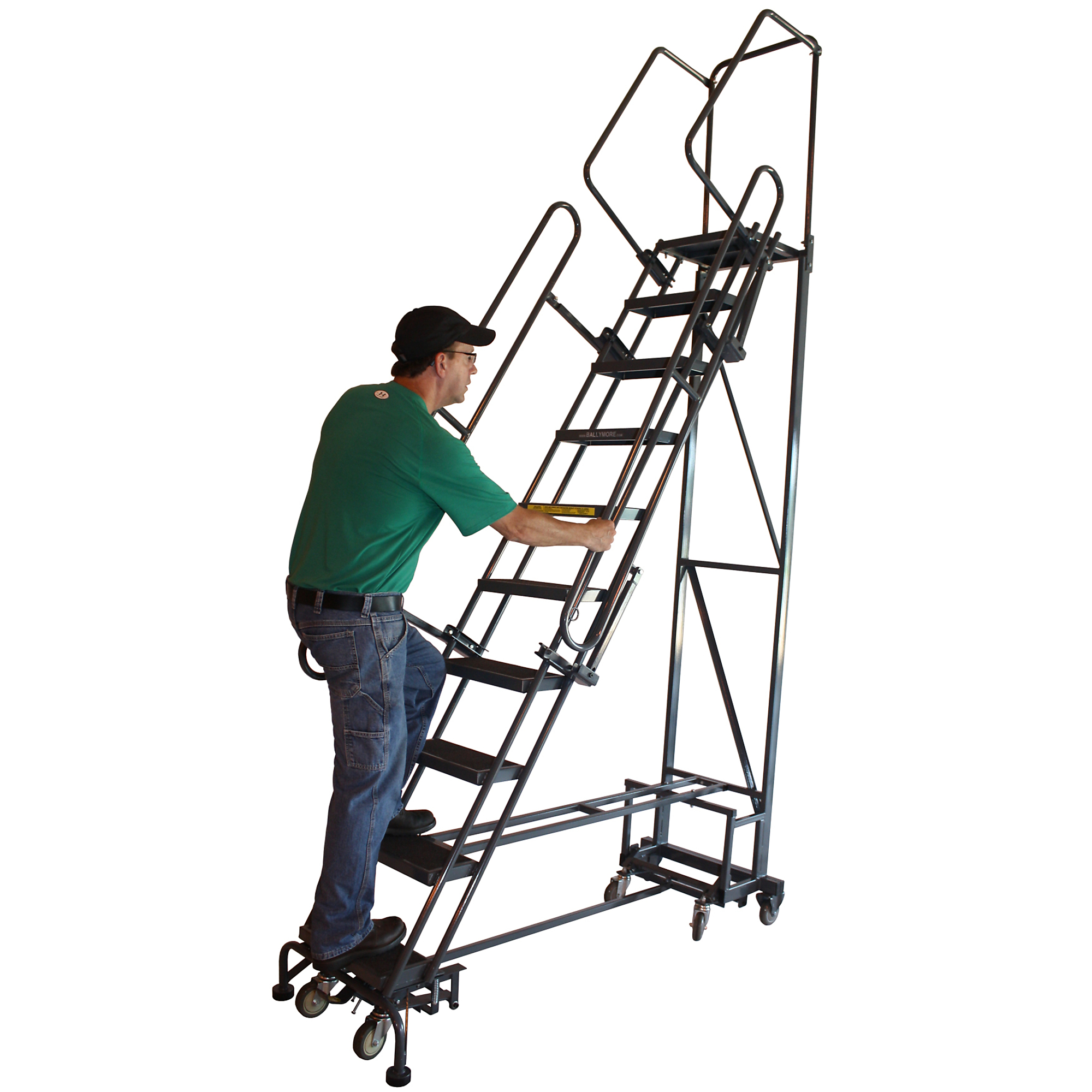 Ballymore, Rolling Ladder, Overall Height 130 in, Steps 10, Material ...