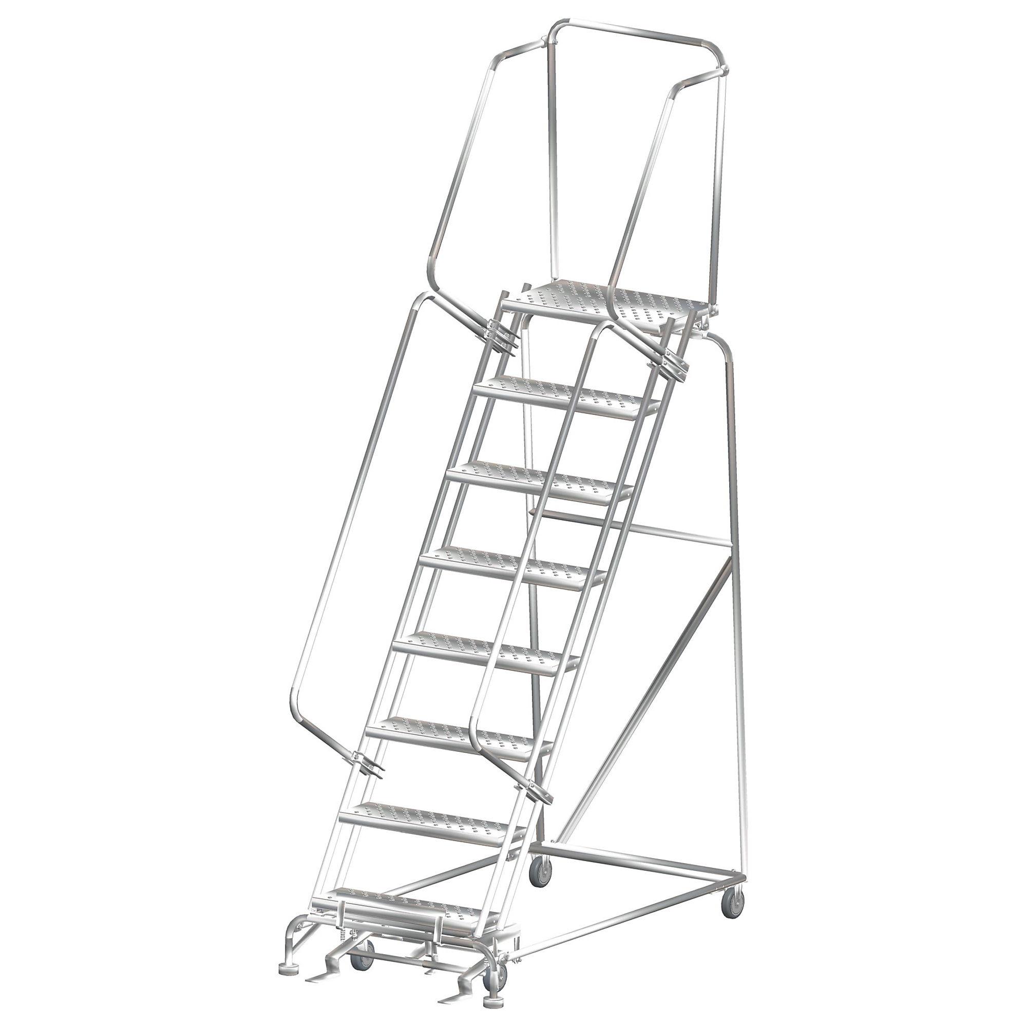 Ballymore, Stainless Steel Rolling Ladder, Overall Height 113 in, Steps ...