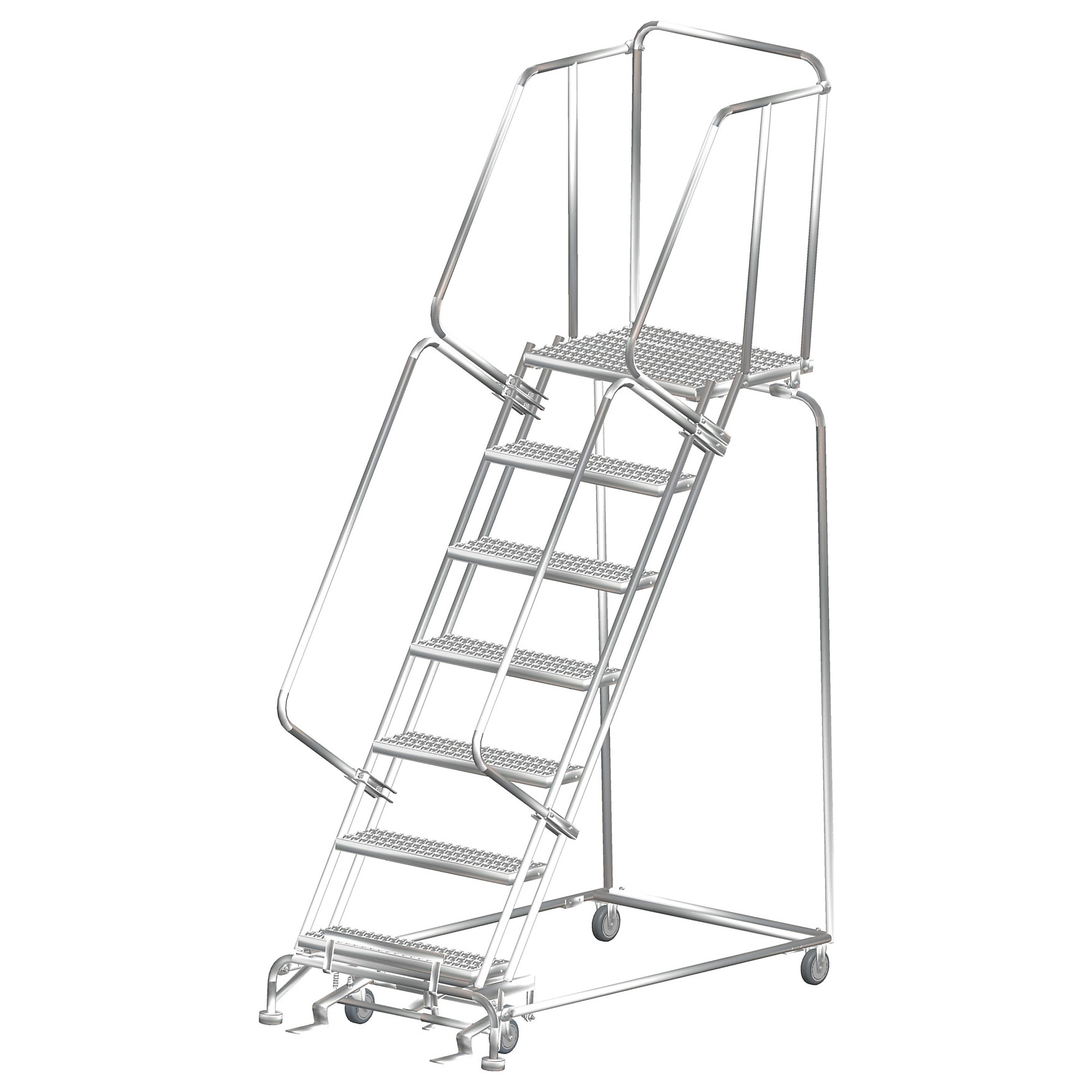 Ballymore, Stainless Steel Rolling Ladder, Overall Height 103 in, Steps ...