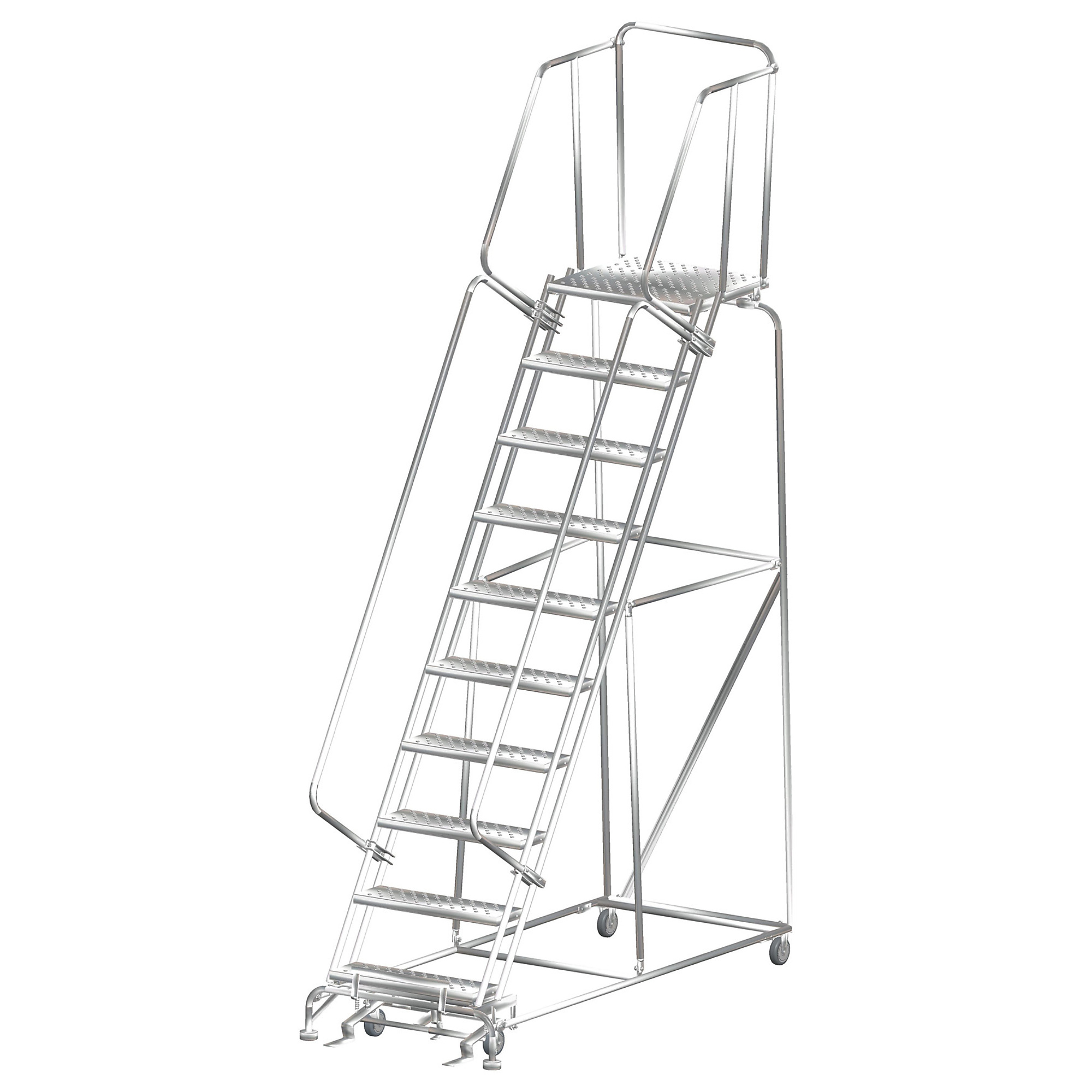 Ballymore, Aluminum Rolling Ladder, Overall Height 103 in, Steps 7 ...