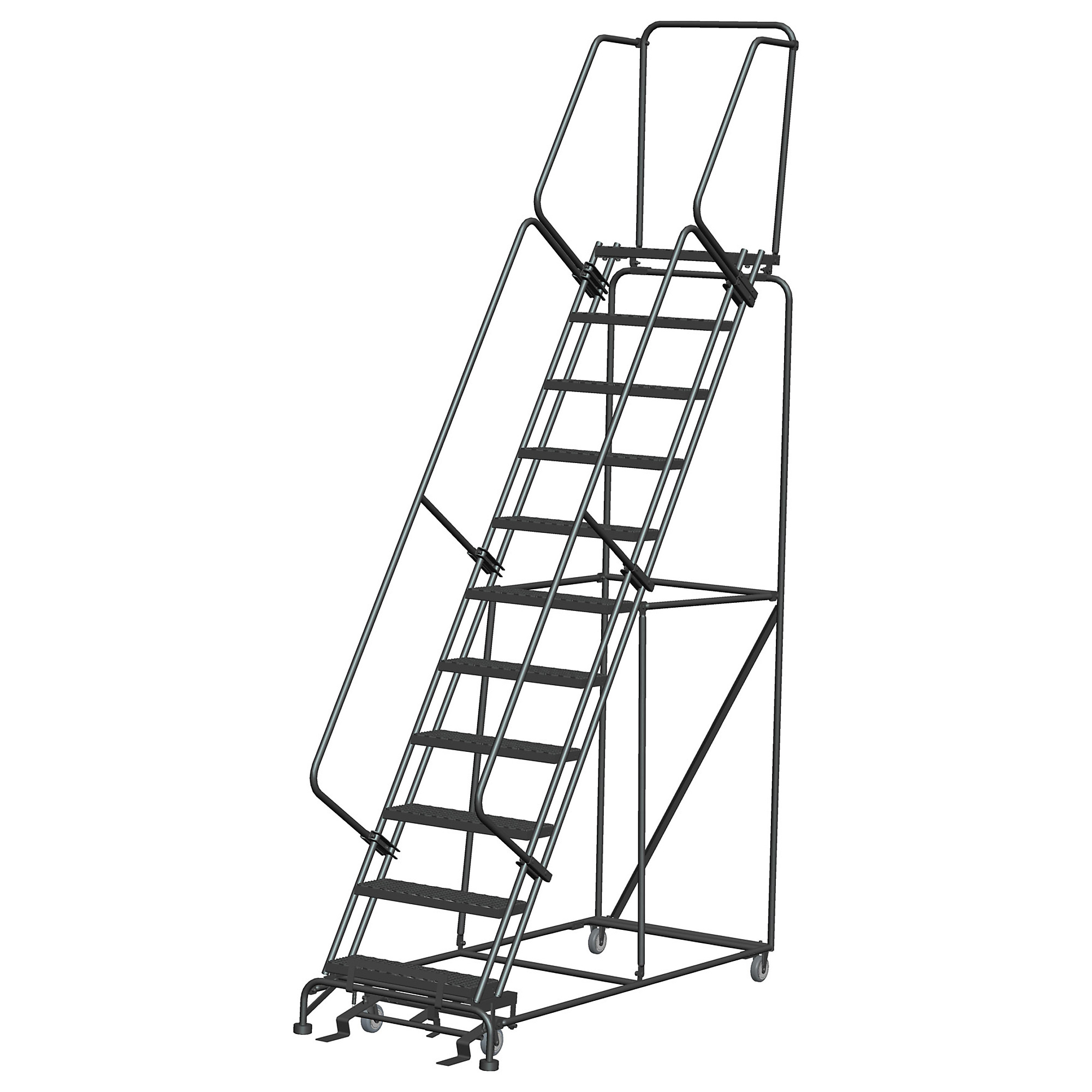 Ballymore, Rolling Ladder, Overall Height 143 in, Steps 11, Material ...