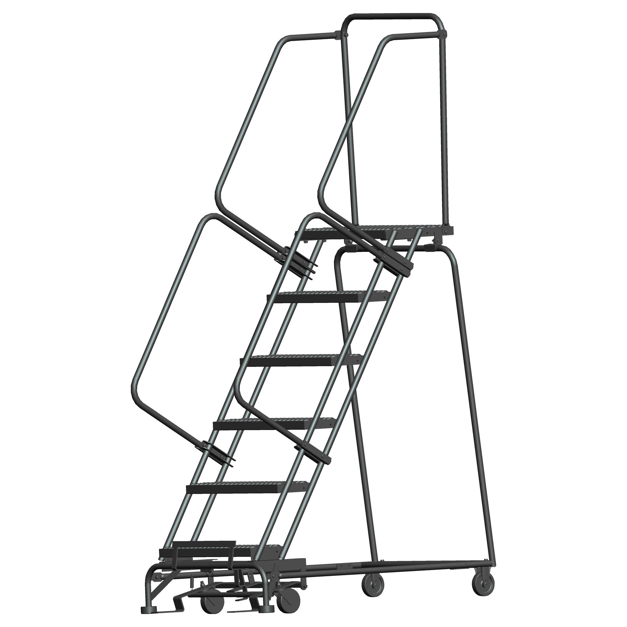 Ballymore Rolling Ladder, Overall Height 90 in, Steps 6, Material Type ...