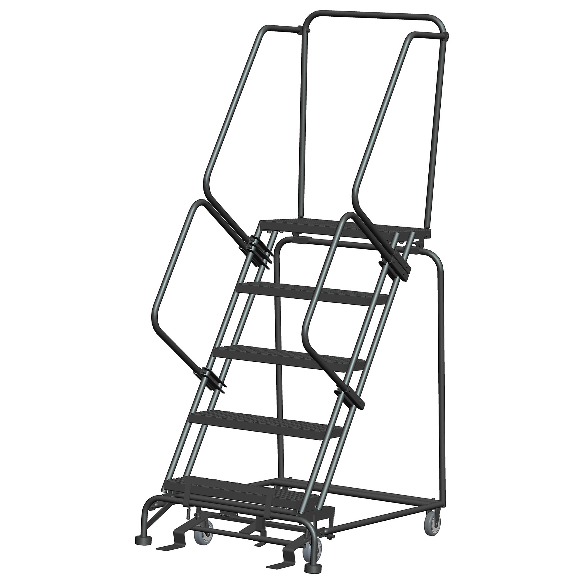 Ballymore Rolling Ladder, Overall Height 83 in, Steps 5, Material Type ...