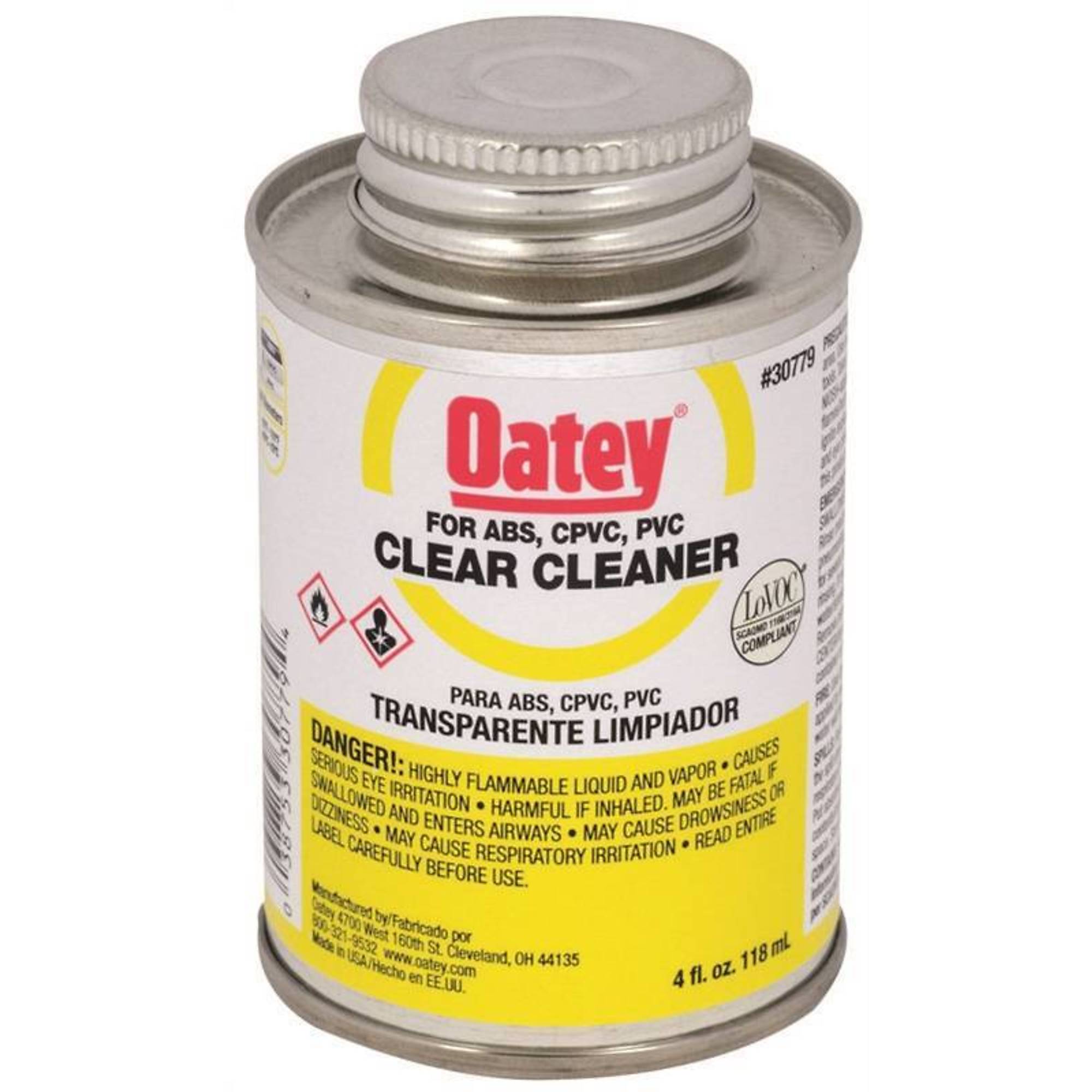 Oatey Clear CPVC/PVC Cleaner 4oz, Model# 30779 | Northern Tool