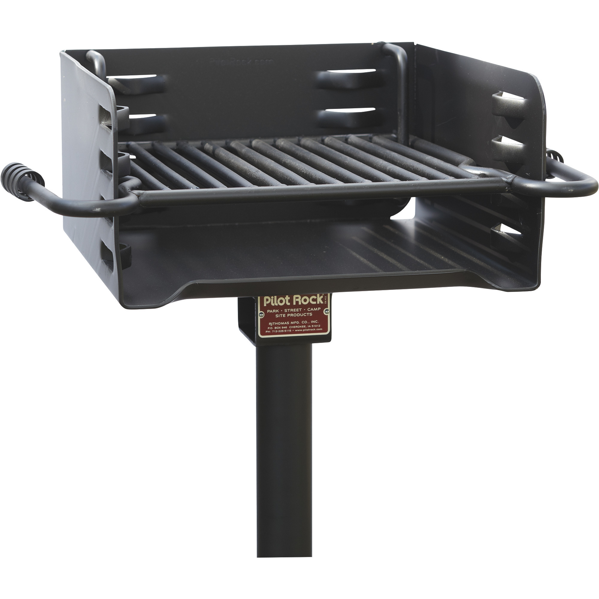 Pilot Rock Heavy-Duty Jumbo Steel Park-Style Charcoal Grill, 24 1/4in ...