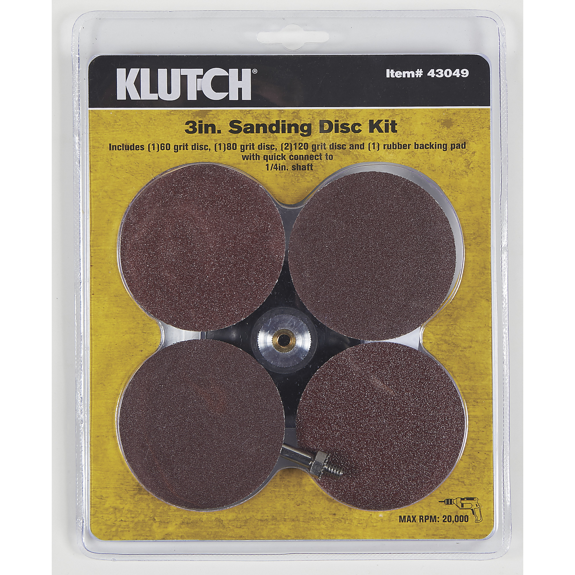 Klutch 5-Pc. 3in. Sanding Disc Kit | Northern Tool