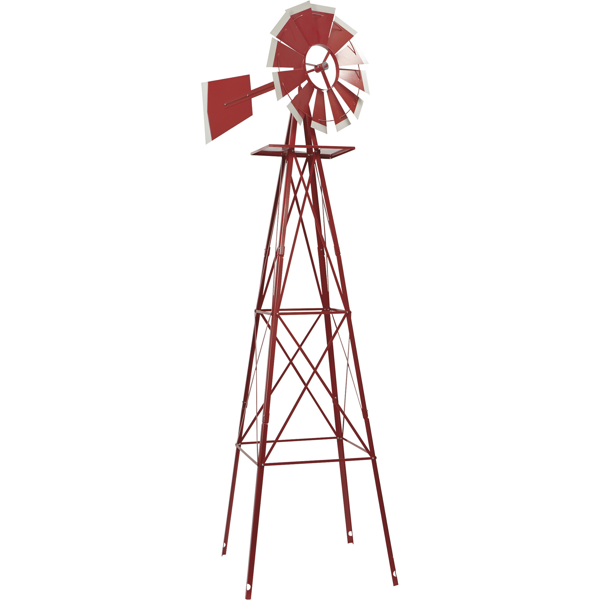 8ft. Ornamental Garden Windmill, Red and White | Northern Tool