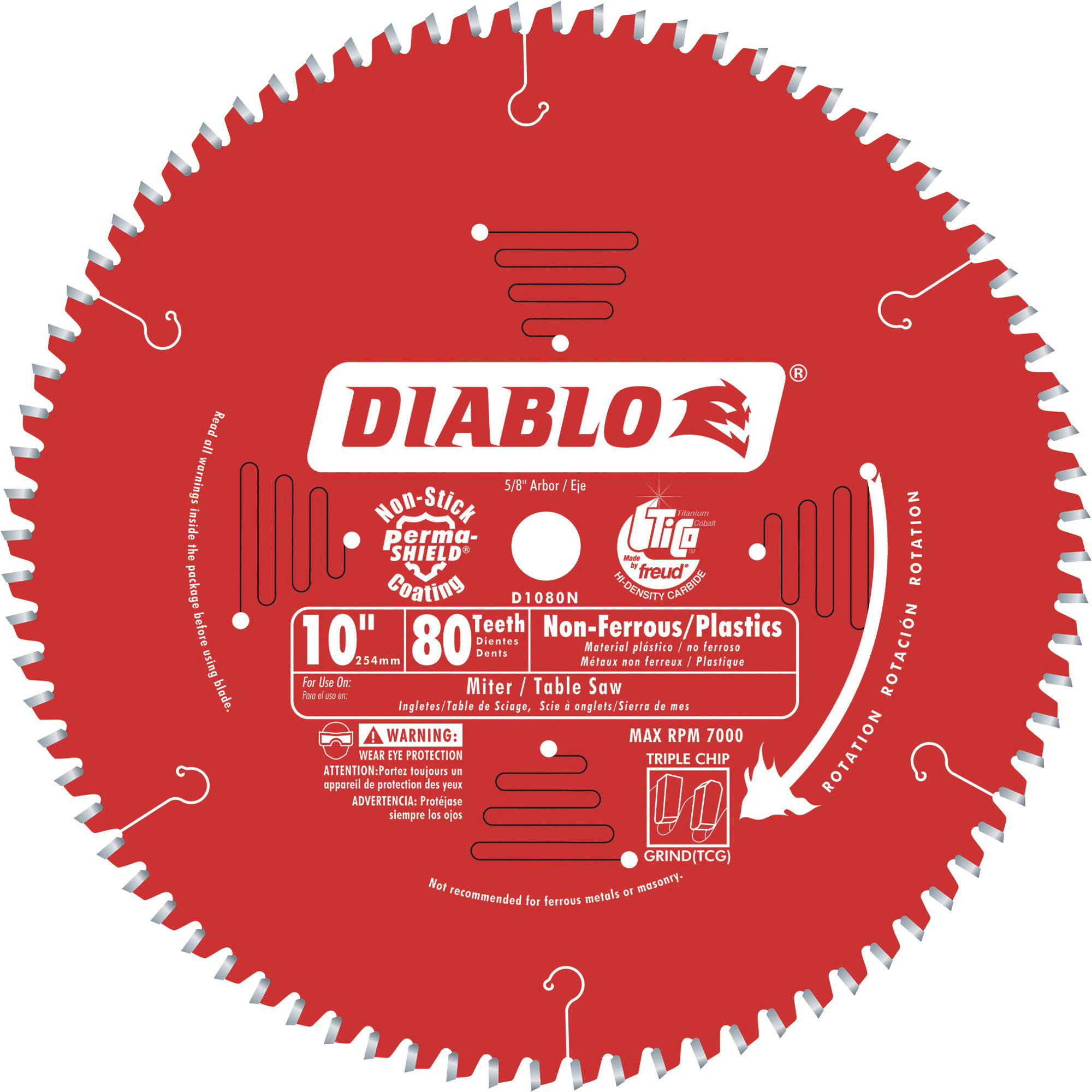 Diablo Steel Demon Nonferrous Metal-Cutting Circular Saw Blade, 10in. x ...