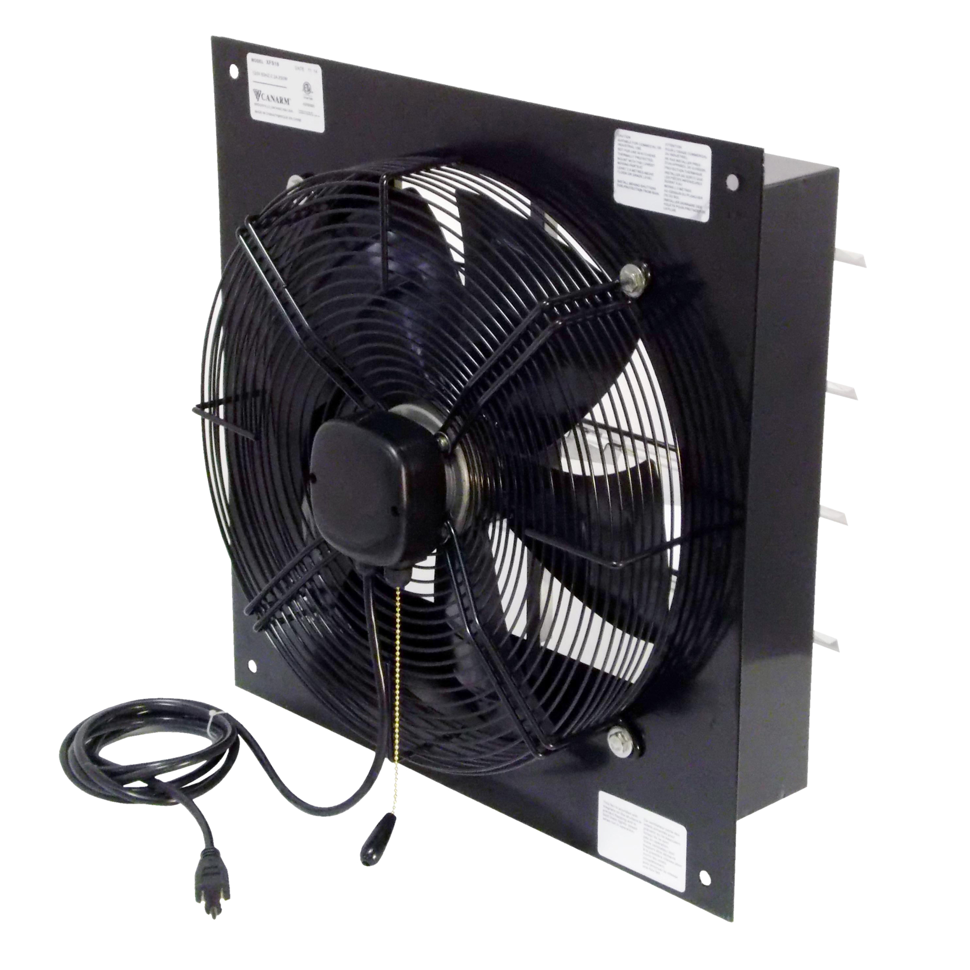 Canarm Wall Exhaust Fan, 36in., Single Speed, 1/2 HP, 10,000 CFM, Model ...
