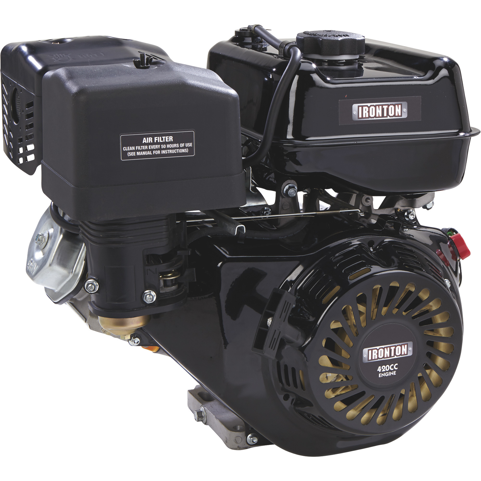 Ironton OHV Horizontal Engine, 420cc, 1in. (25.4mm) x 2 27/32in. (72 ...