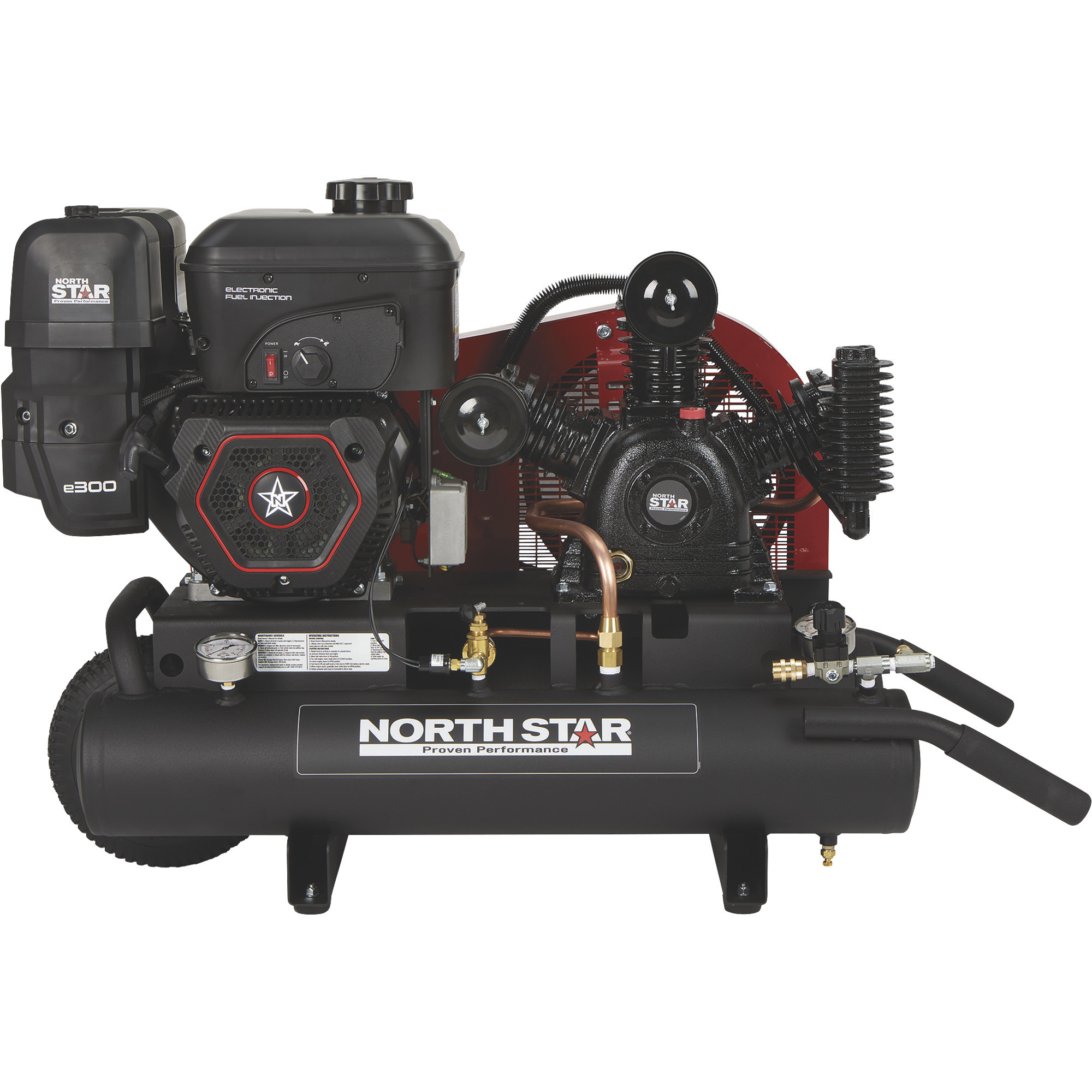 NorthStar Gas-Powered Wheelbarrow Air Compressor — Kohler CH395 OHV ...