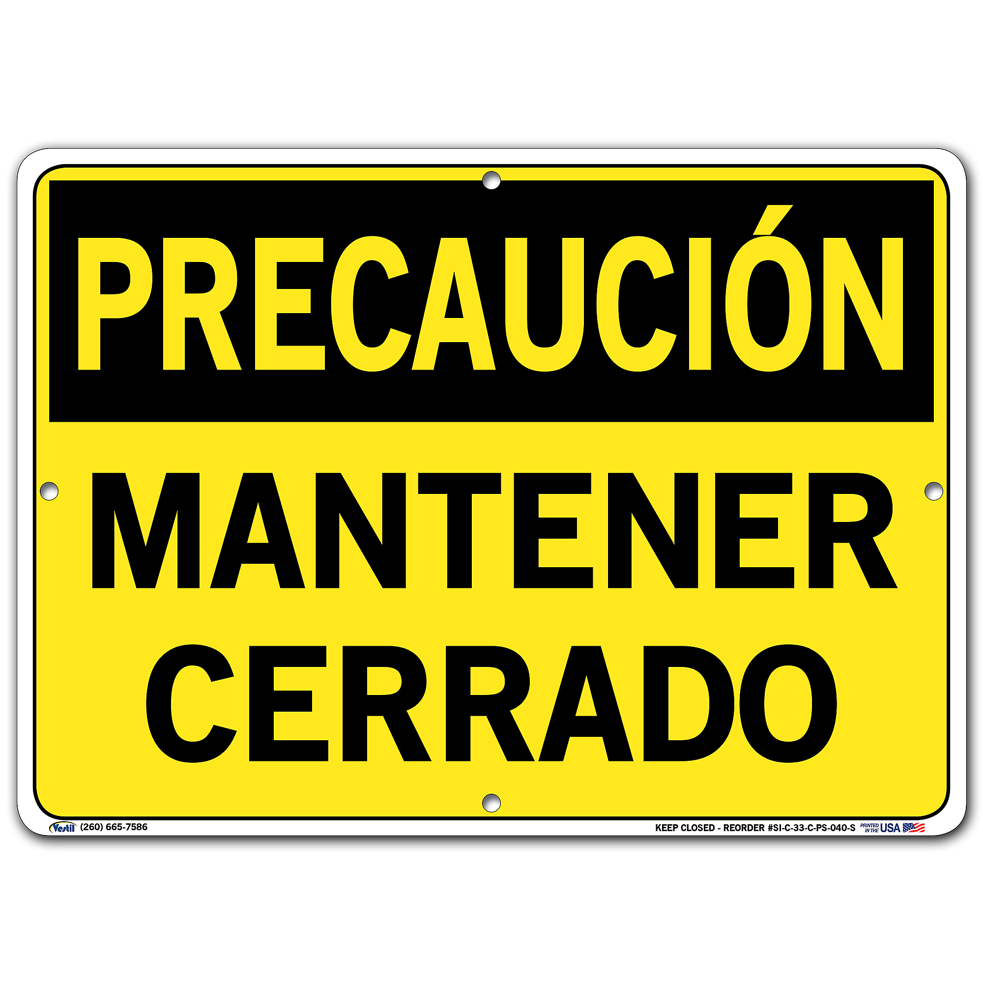 Vestil, Caution Sign (Spanish/Espanol) - Polystyrene, Sign Message ...