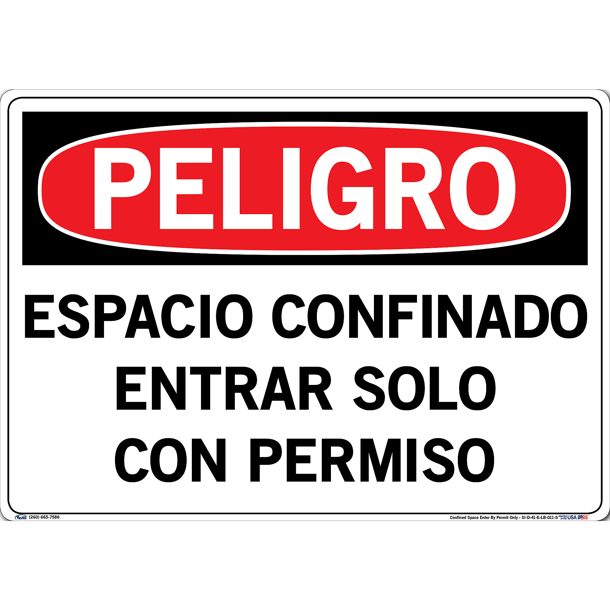 Vestil, Danger Sign (Spanish/Espanol) - Label/Decal, Sign Message ...