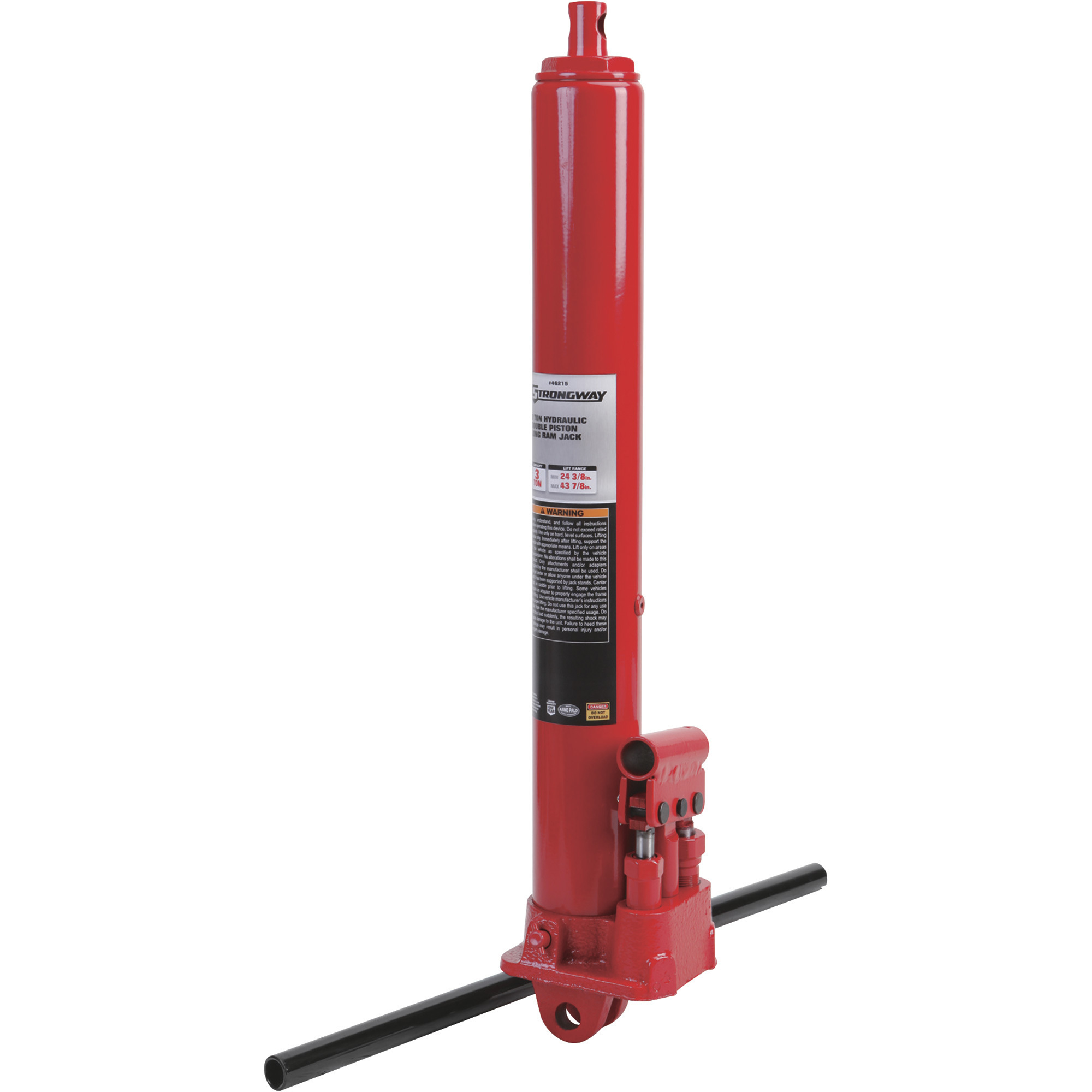 Strongway 8-Ton Long Ram Air/Hydraulic Jack, Single Piston, Clevis Base ...