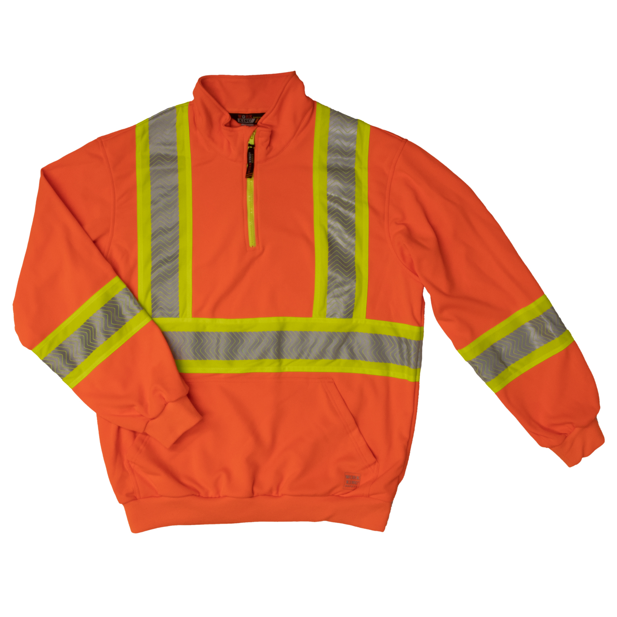 Tough Duck, 1/4 Zip Safety Pullover, Size XS, Color FLUORESCENT ORANGE ...
