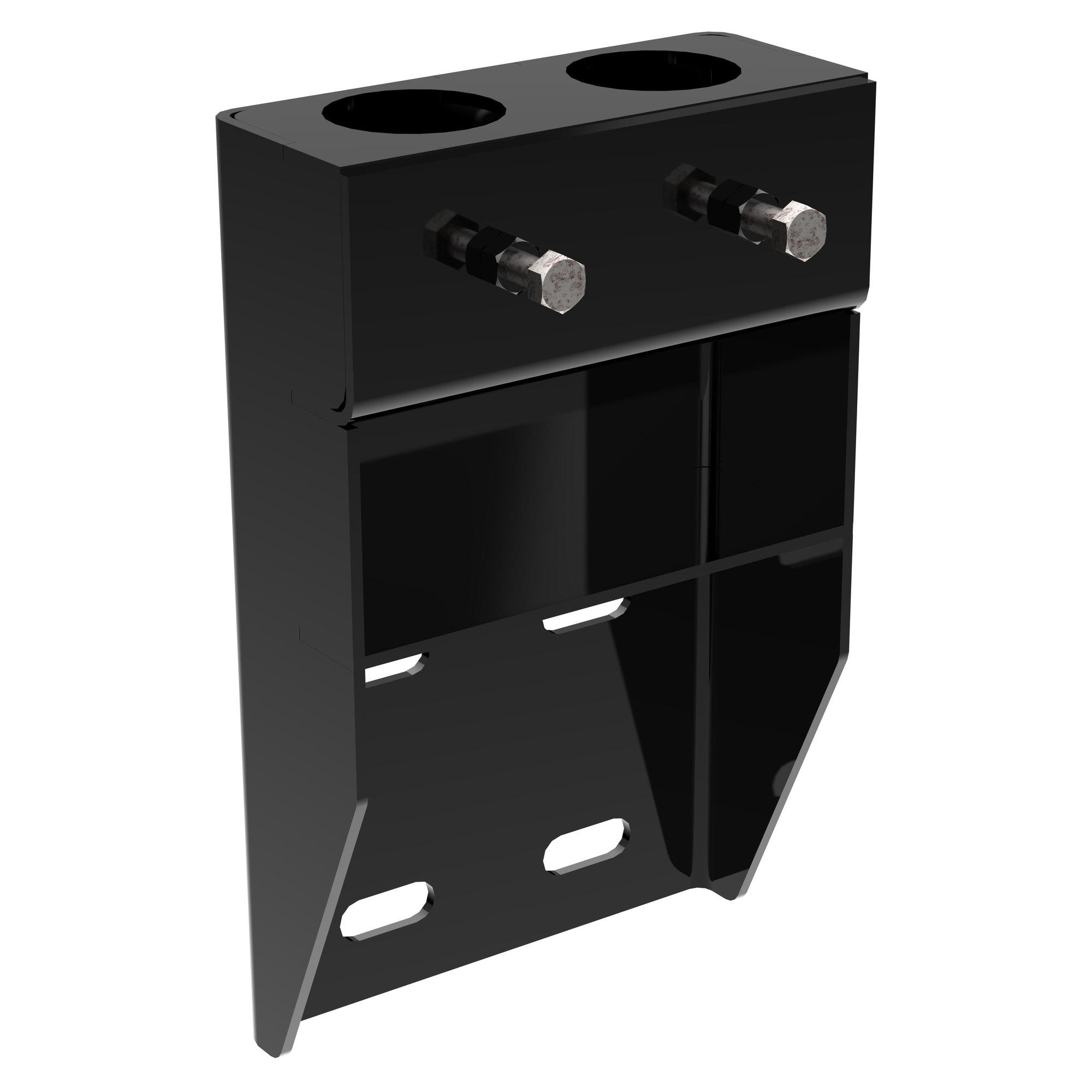 Vestil, black vertical-mount handrail sockets, Length 2.313 in, Model ...