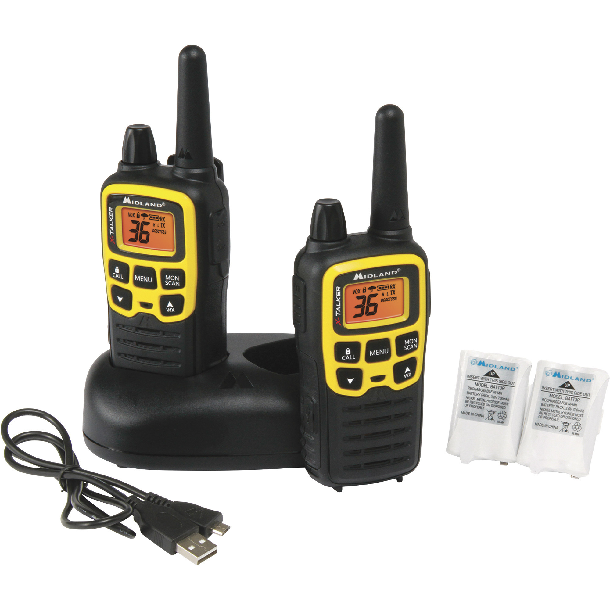 Midland Handheld GMRS Radio — Pair, 36-Mile Range, Model# GXT1050VP4 ...