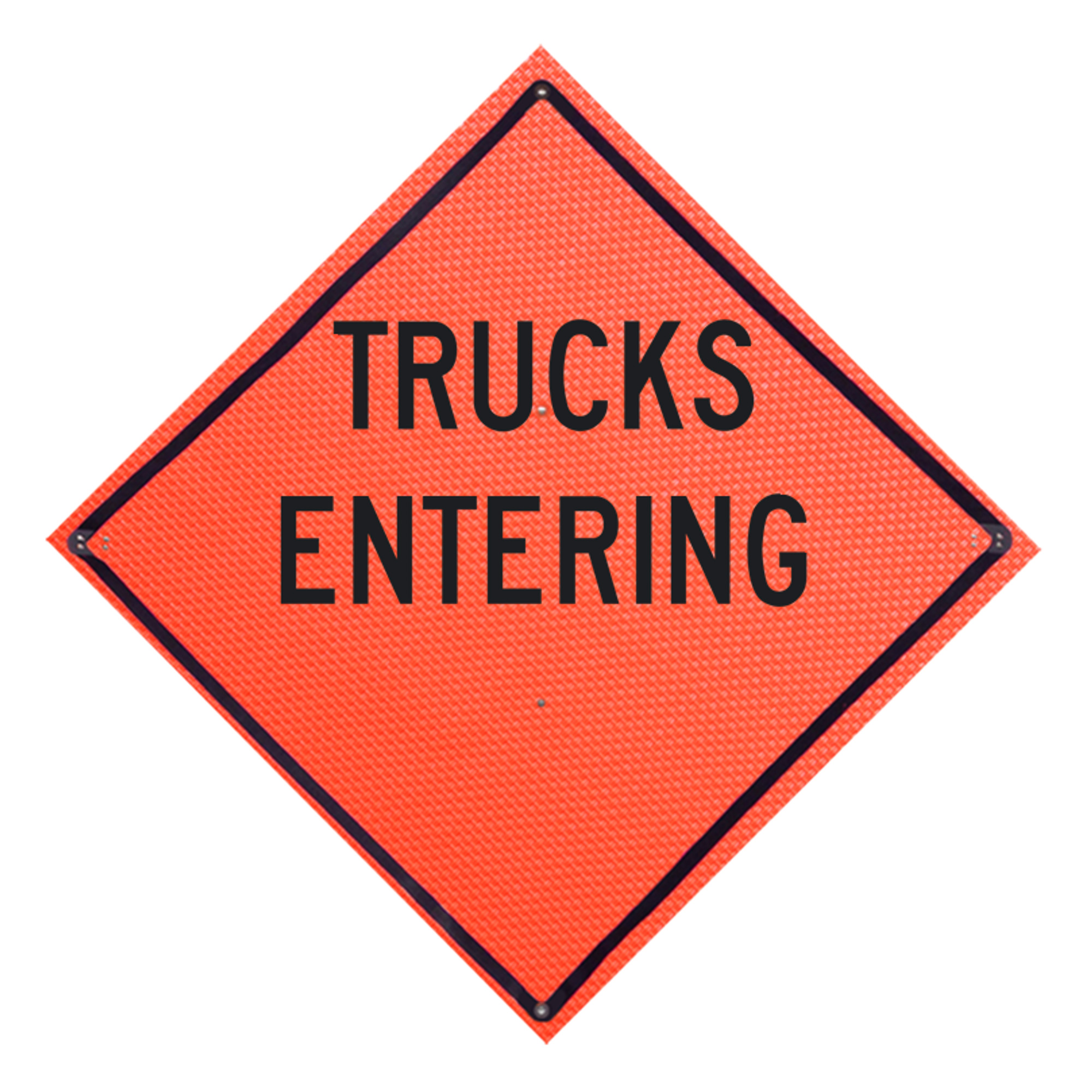 Eastern Metal, Mesh Roll-up Sign, Sign Message Trucks Entering, Height ...